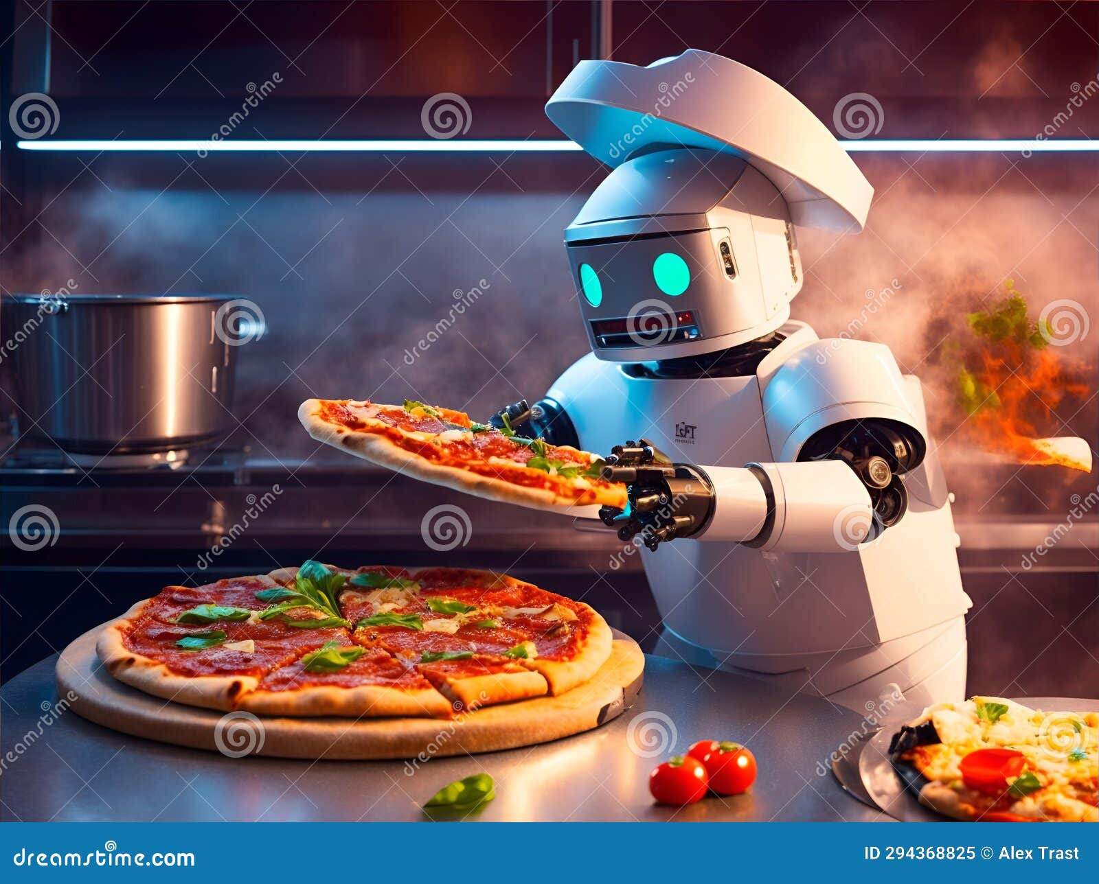 Kitchen Robot In The Form Of A Cabinet, Vintage Character. Ink Drawing ...