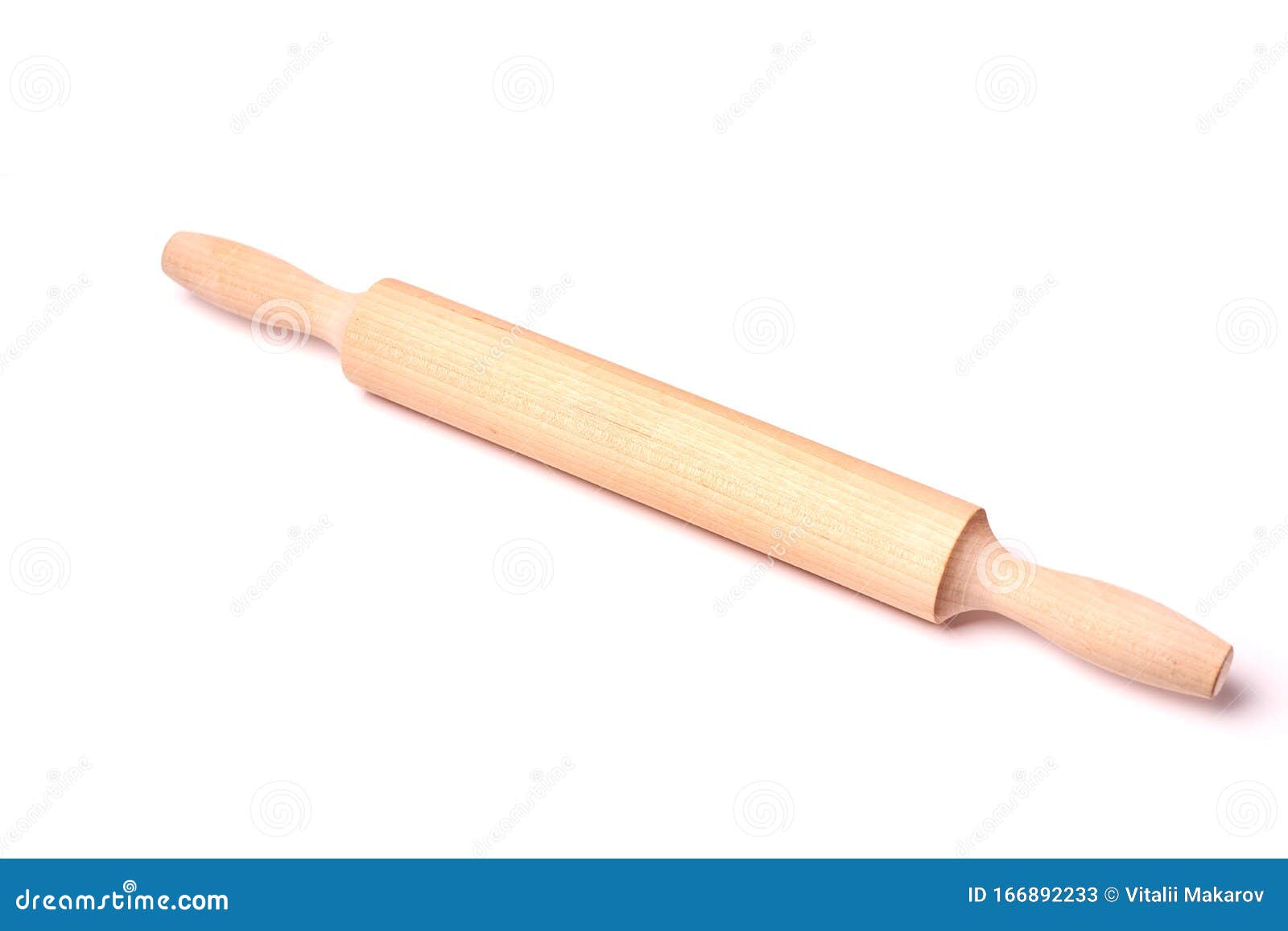 Kitchen Rolling Pin Isolated Over White Background Stock Image - Image ...
