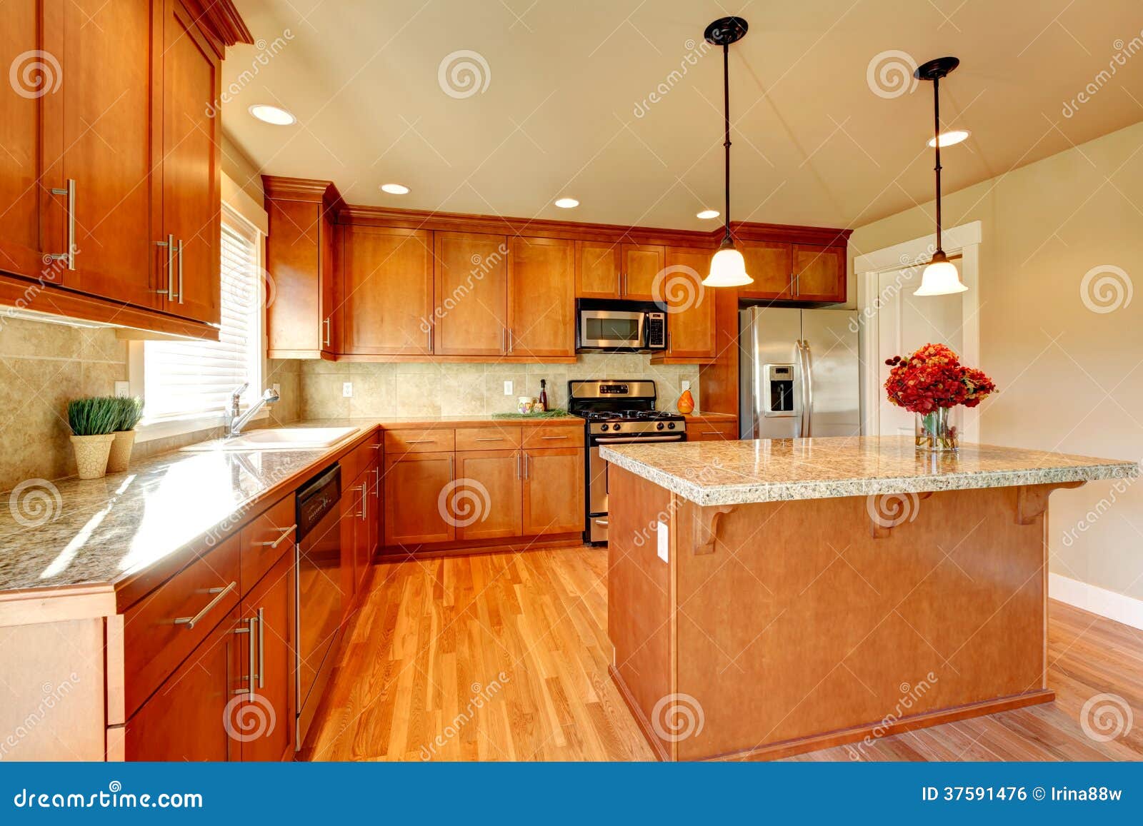 Kitchen room design stock photo. Image of bright, northwest - 37591476