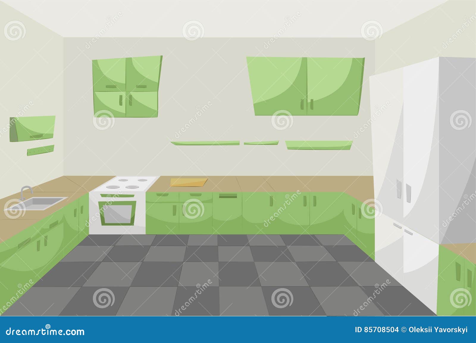 Kitchen Room Inside Cabinets Modern Interior Floor Green Furniture ... Kitchen Room Inside Cabinets Modern Interior Floor Green Furniture ...