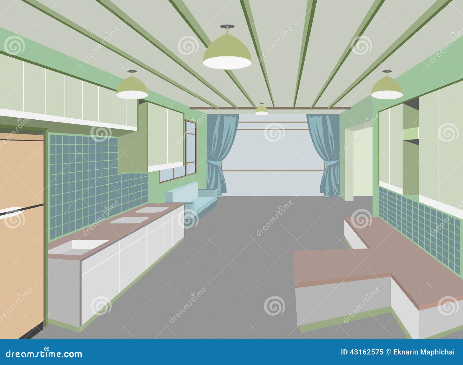 Kitchen room stock illustration. Illustration of graphics - 43162575