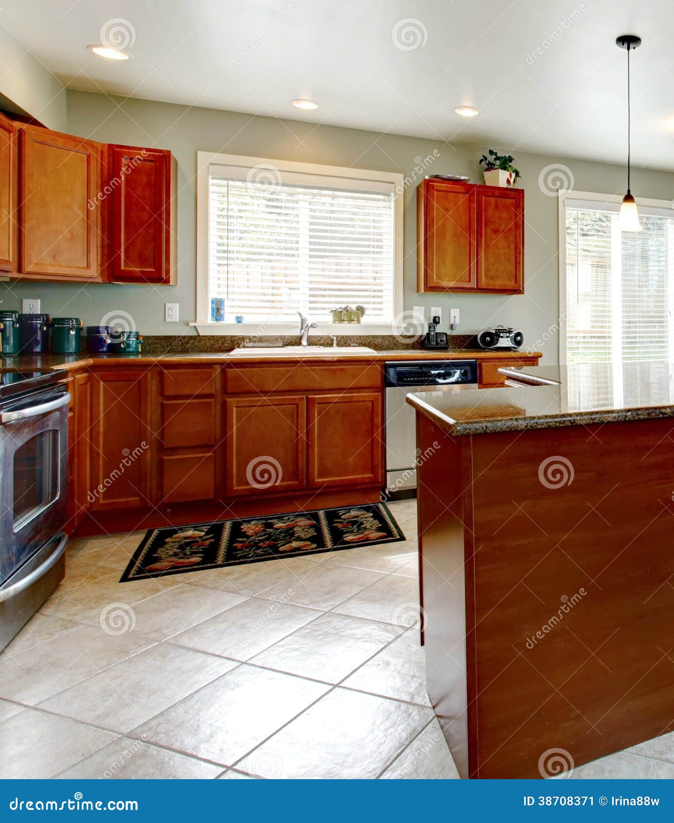 Kitchen Room with Walkout Deck Stock Image - Image of real, deck: 38708371
