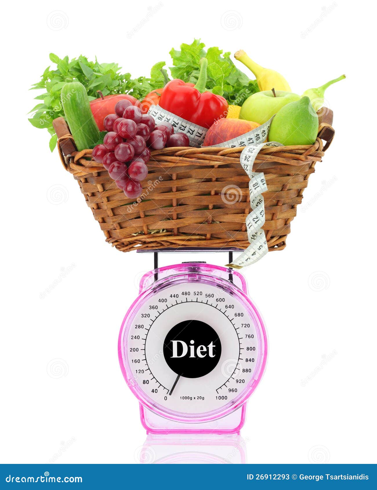 Kitchen Scale with Diet Food Stock Image - Image of healthy, loss: 26912293