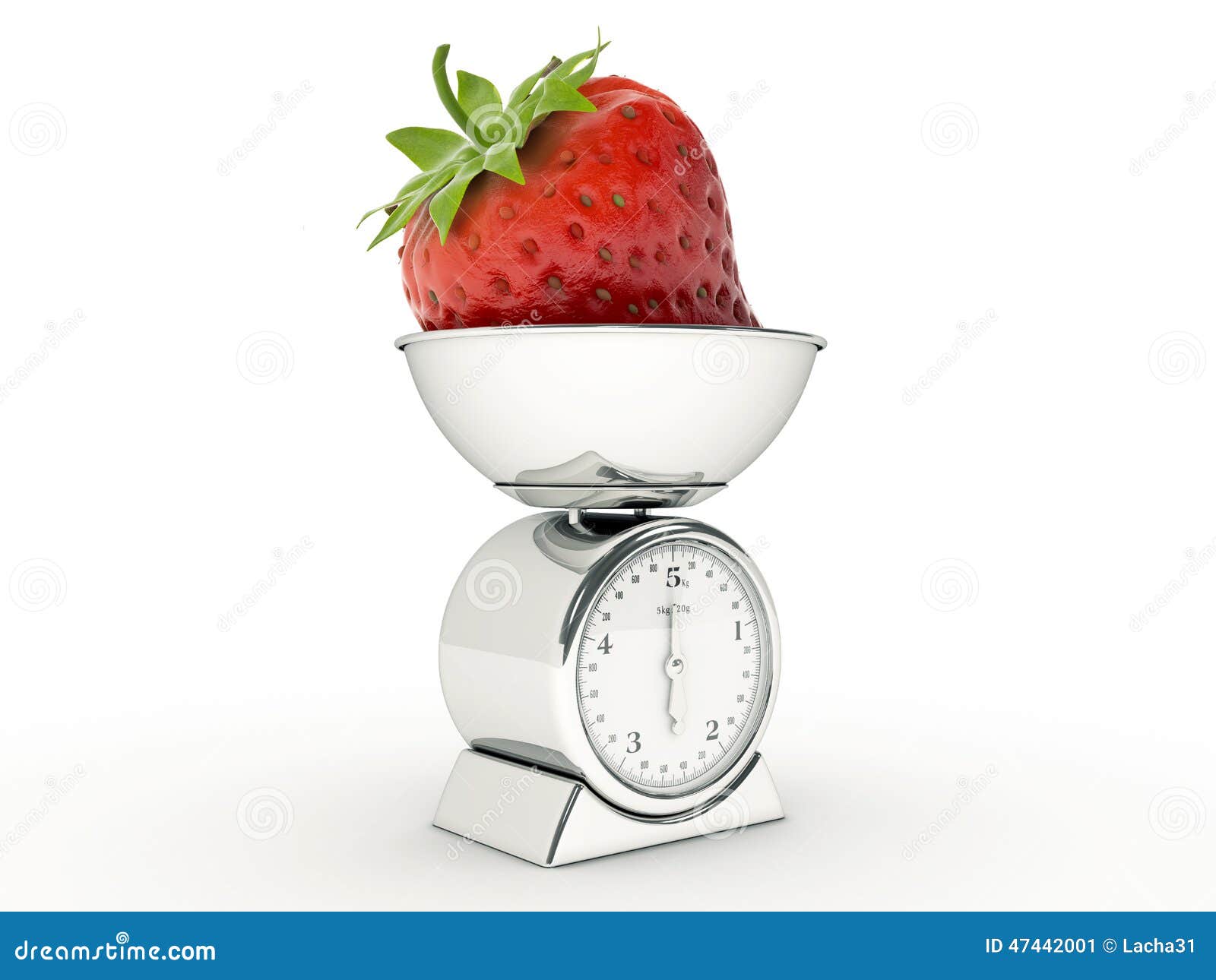 Kitchen Scale with Giant Strawberry Stock Image - Image of isolated ...