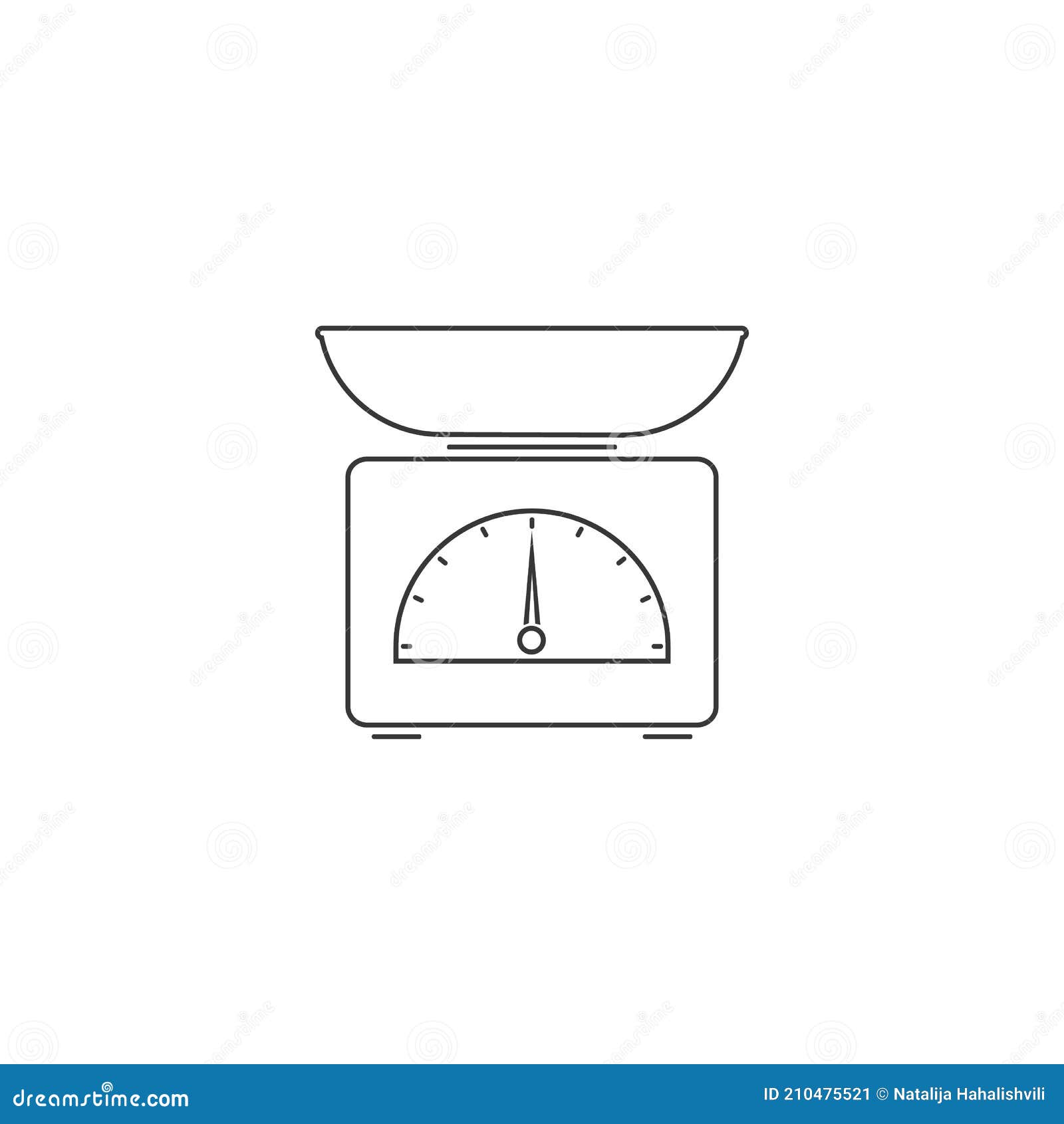 Kitchen Scale Line Icon. Simple Flat Symbol. Vector Illustration Stock ...