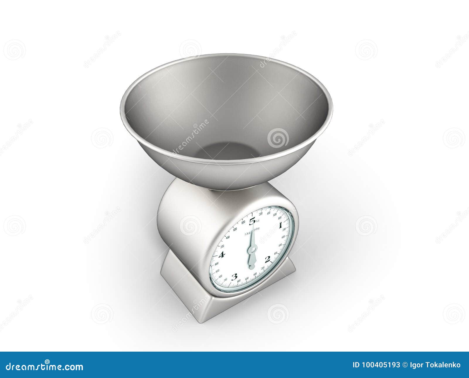 Kitchen Scale Perspective 3d Render on White Background Stock ...