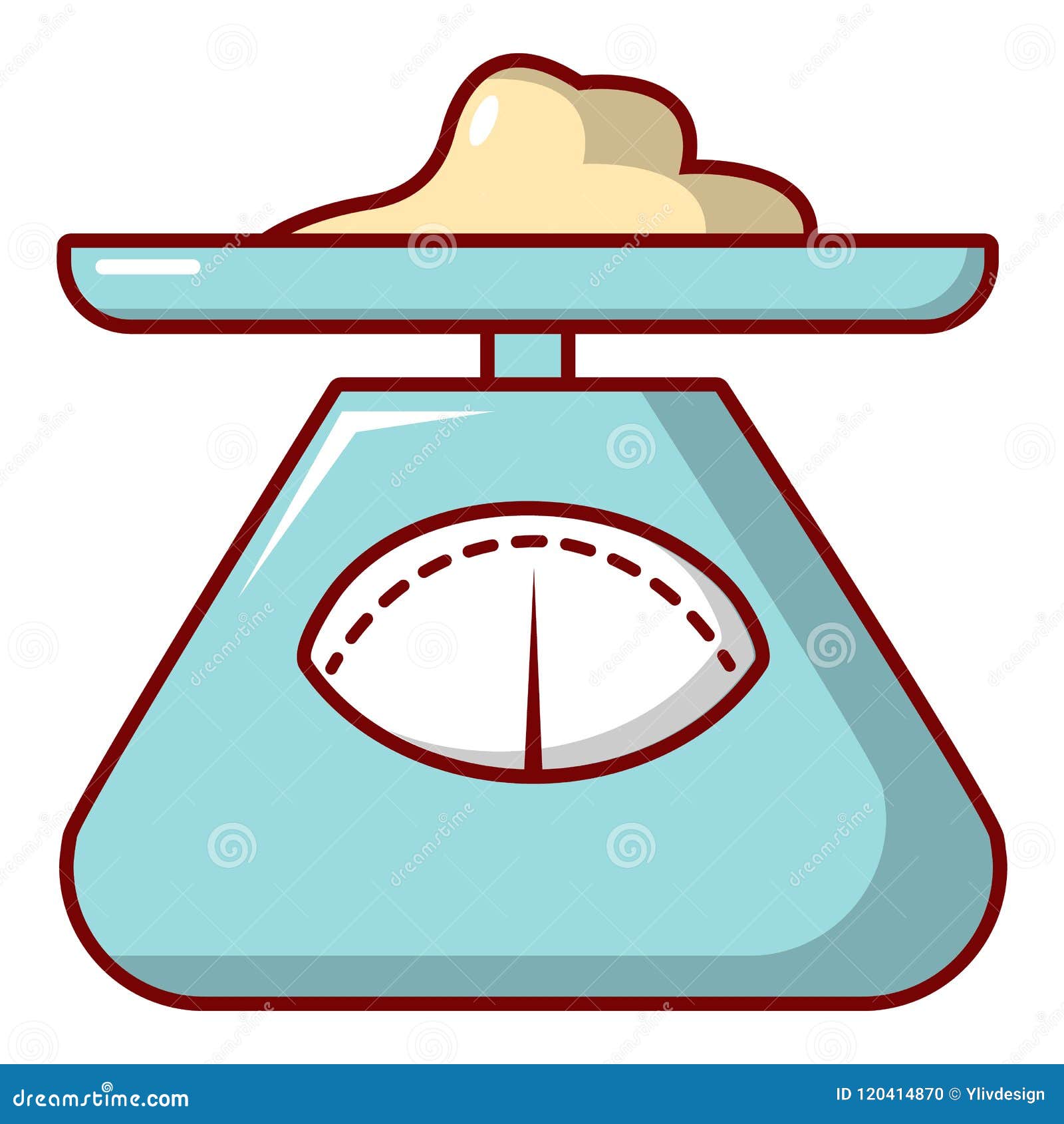 Kitchen Scales Icon, Cartoon Style Stock Vector - Illustration of ...
