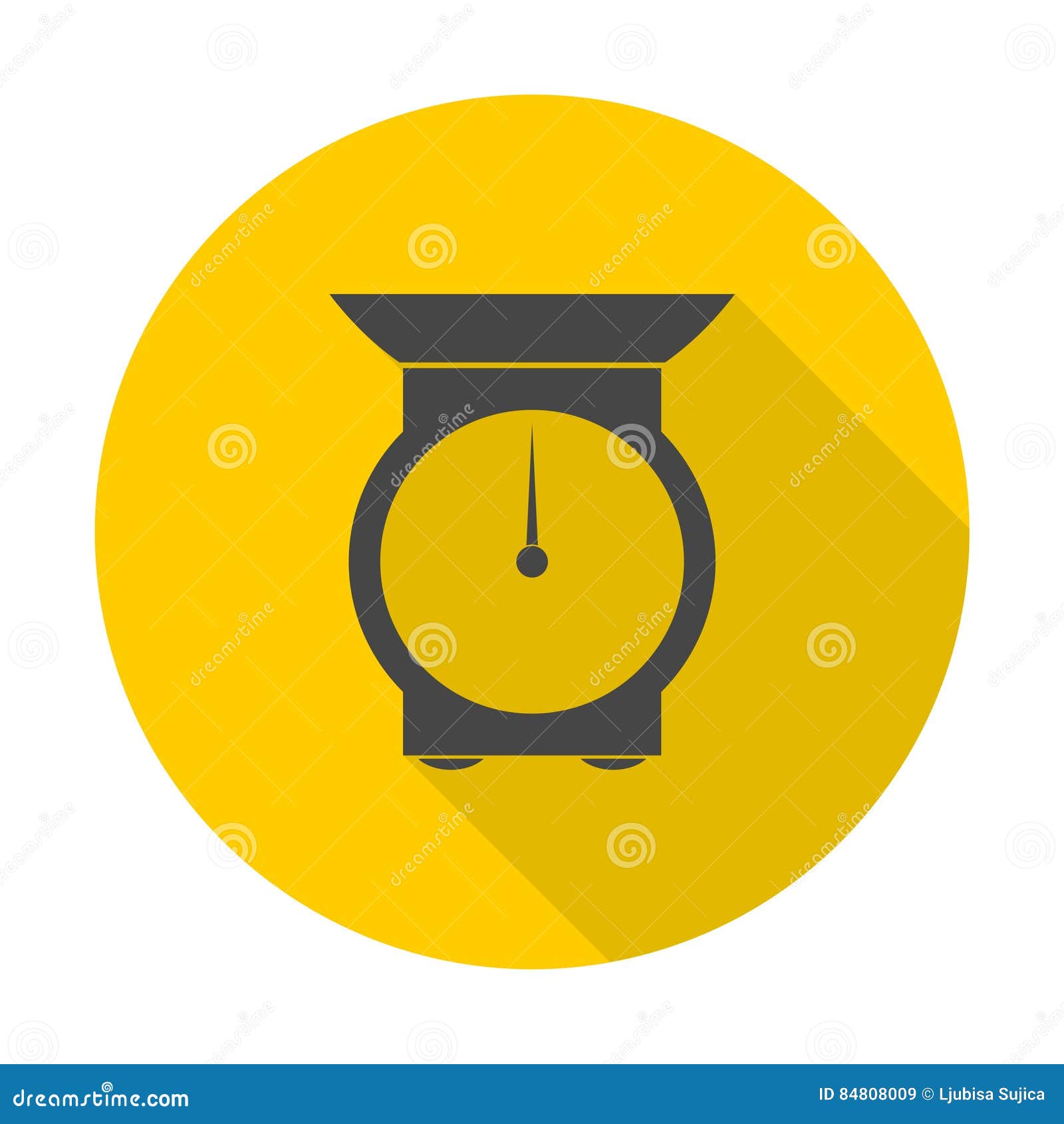 Kitchen Scales Icons Set with Long Shadow Stock Illustration ...