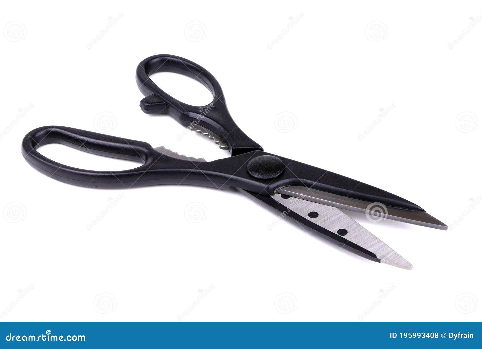 Kitchen Scissors Isolated on a White Background. Black Kichen Shears ...
