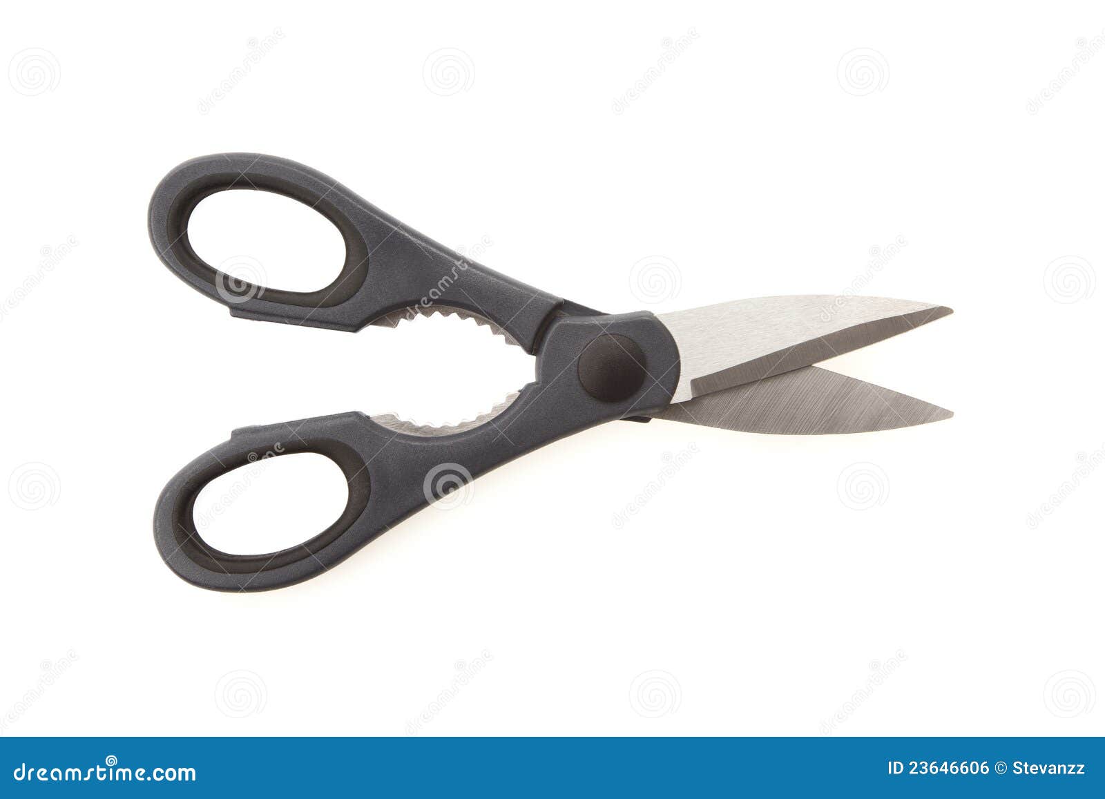 Kitchen Scissors or Shears Steel Plastic on White. Stock Photo - Image ...