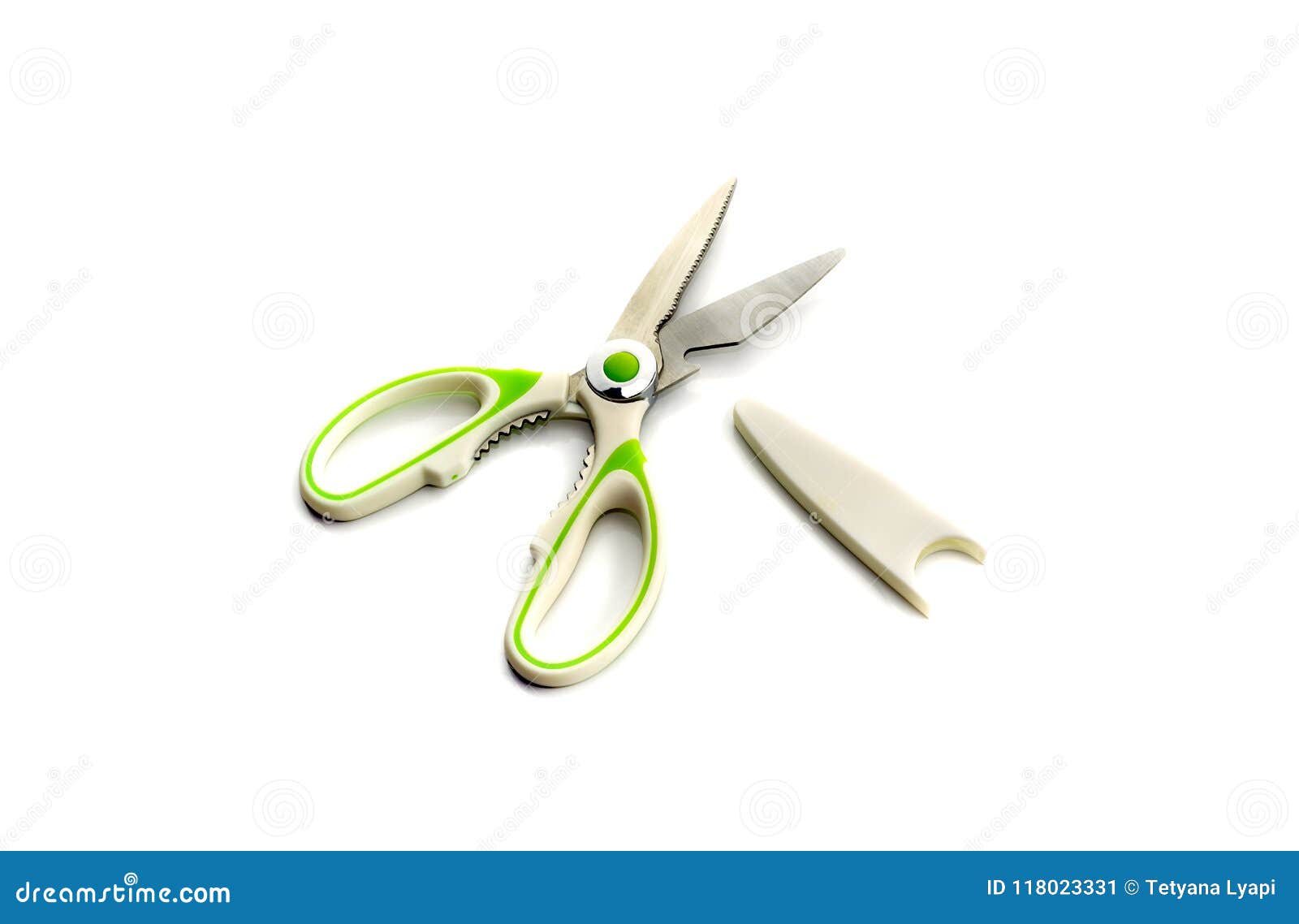 Kitchen Scissors on a White Background Stock Image - Image of metal ...