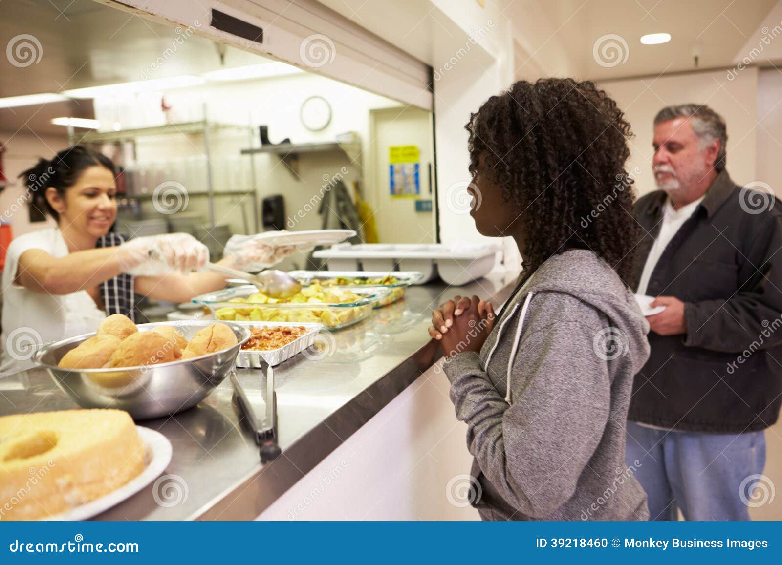 Kitchen Serving Food in Homeless Shelter Stock Photo - Image of african ...