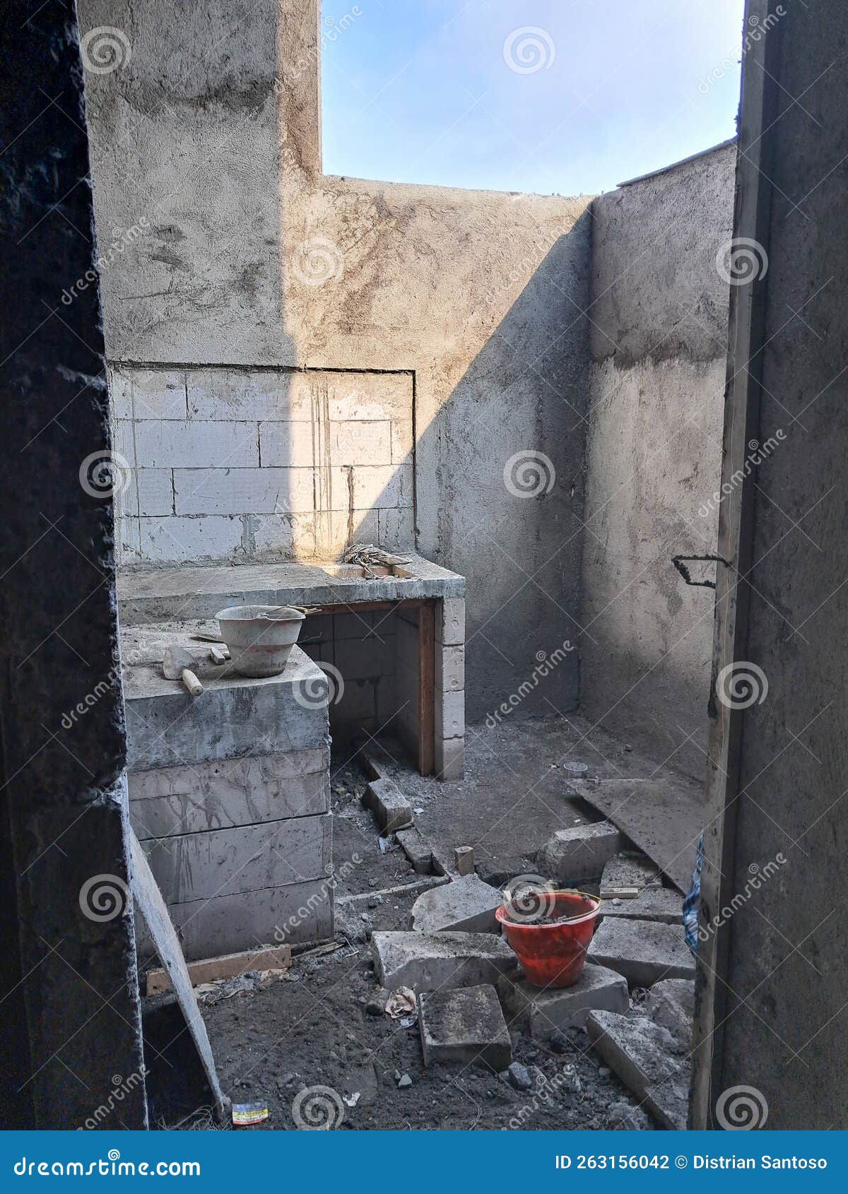 Kitchen set cunstruction stock photo. Image of interior - 263156042