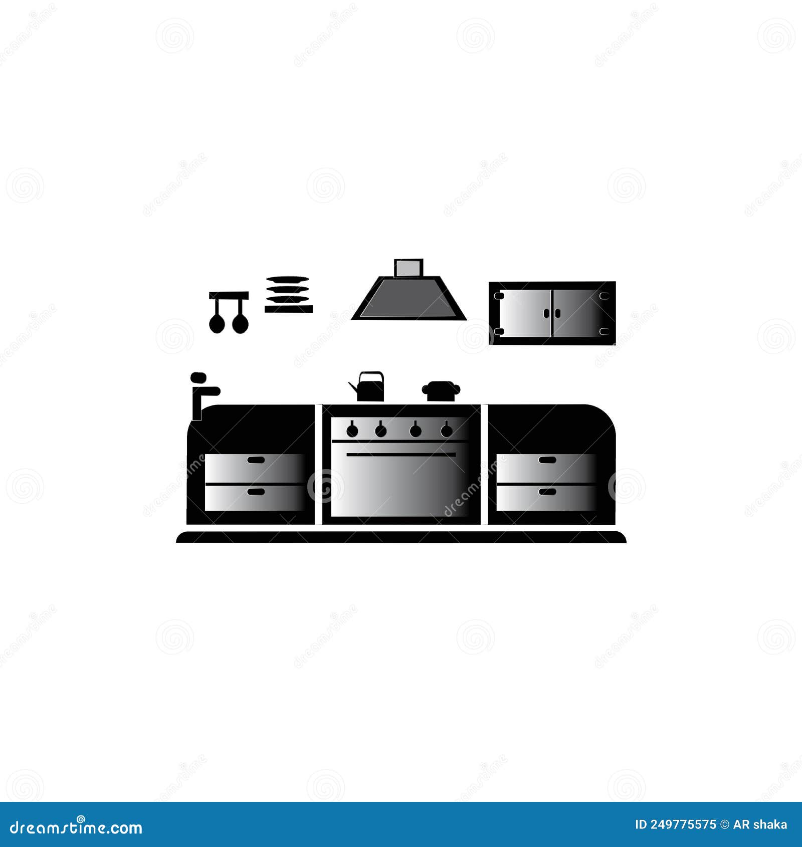 Kitchen Set Icon Logo, Vector Design Stock Vector - Illustration of ...