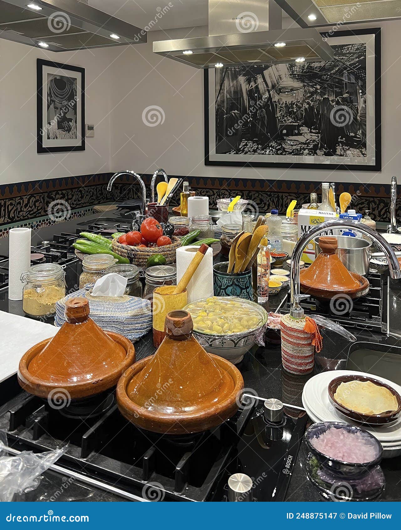 The Kitchen Set Up for a Cooking Class at La Maison Arabe in Marrakesh ...