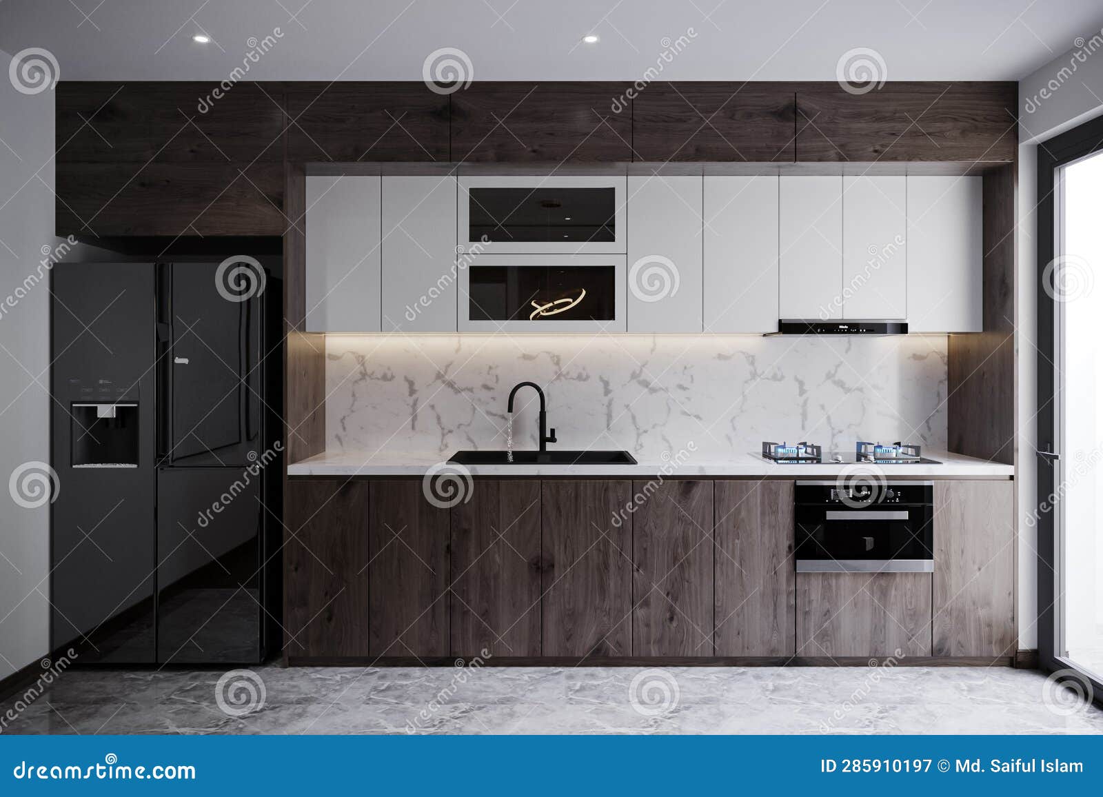 Kitchen Set-up with Smart and Modern Technologies, Fridge, Cooking ...