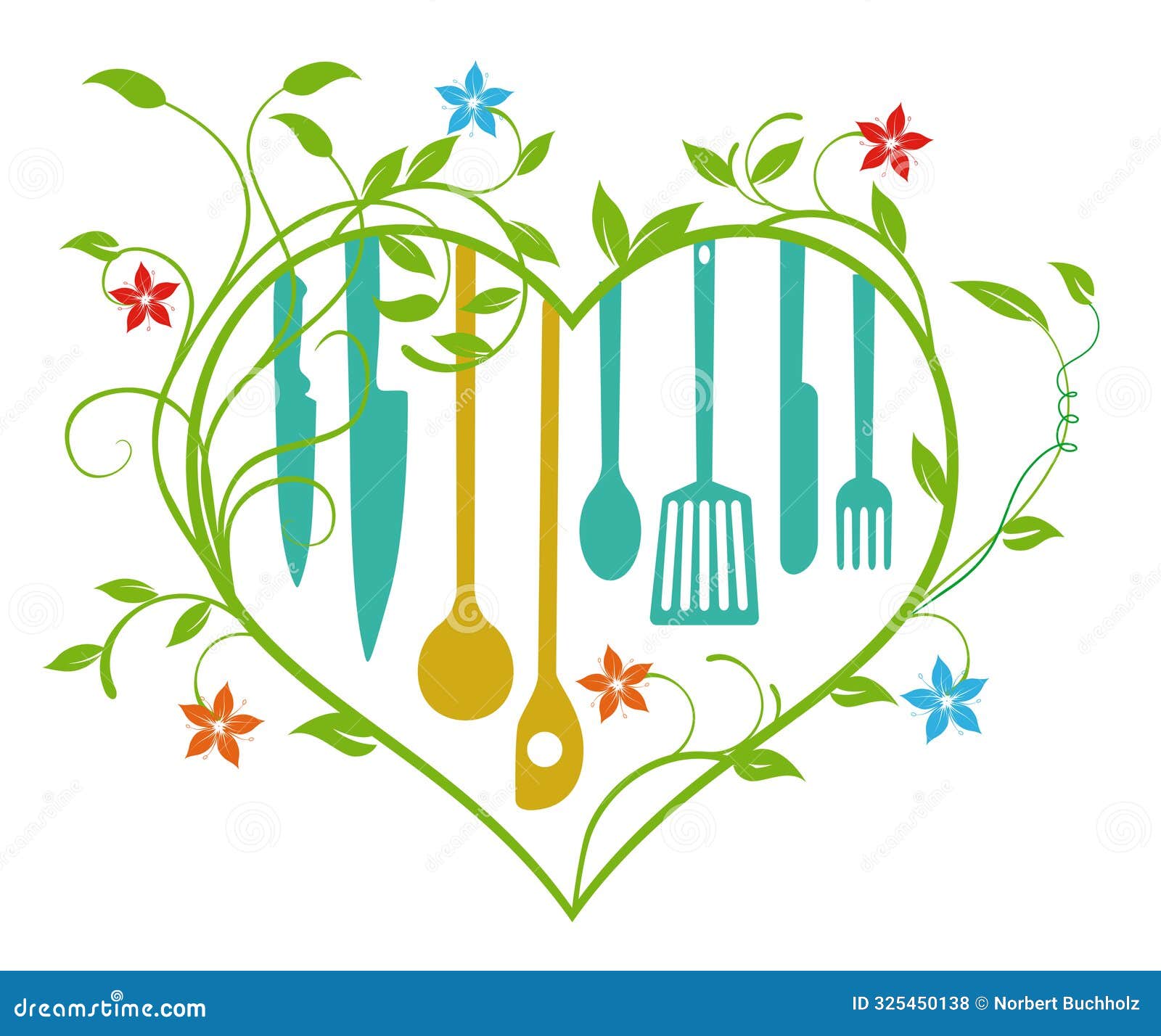 Kitchen Sign with Heart, Illustration Stock Vector - Illustration of ...