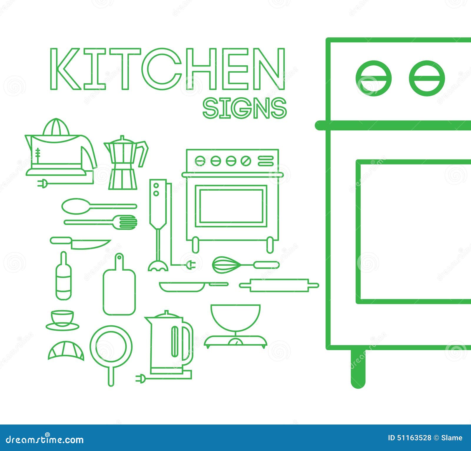 Kitchen signs stock vector. Illustration of isolated - 51163528