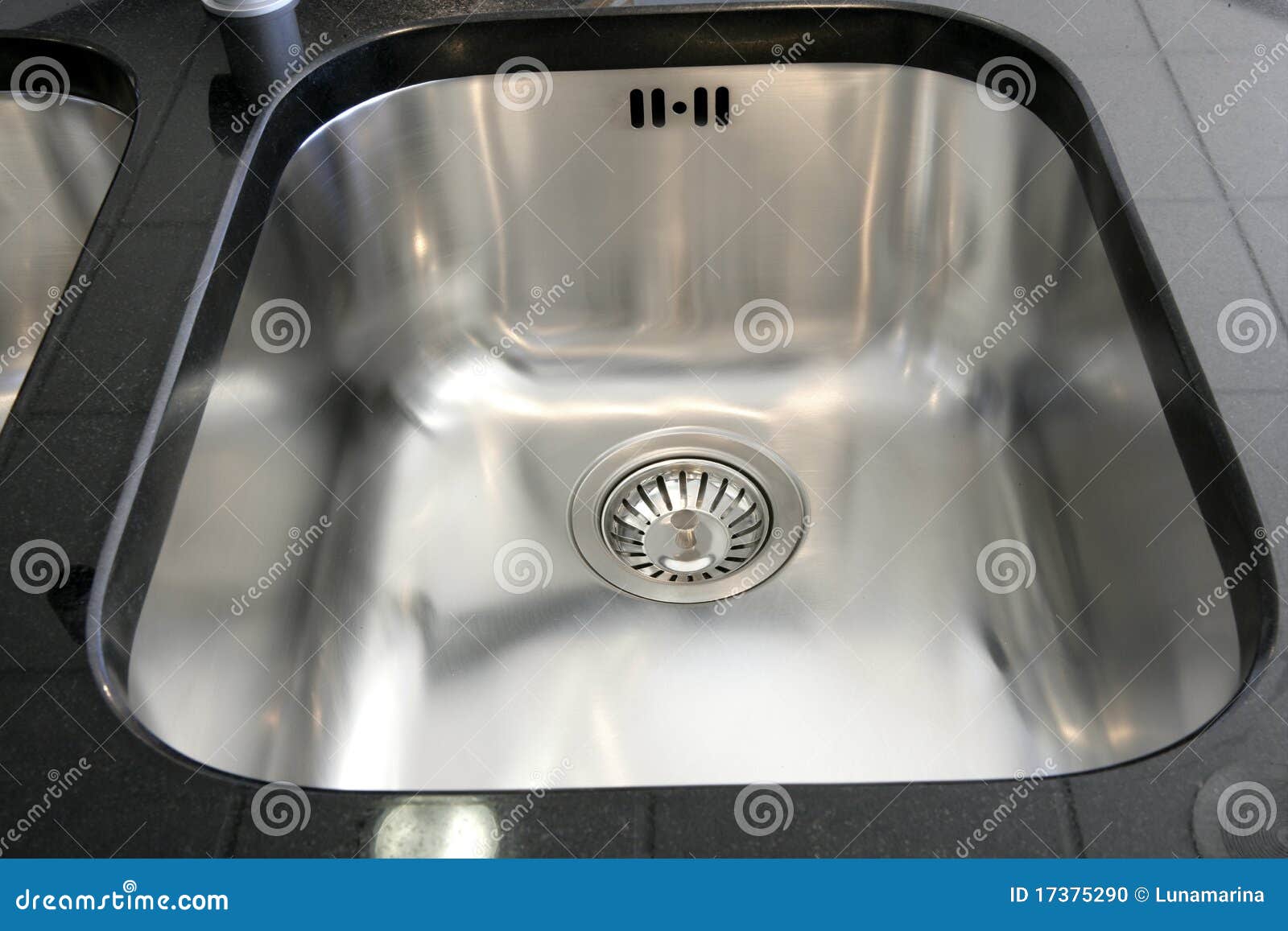 Kitchen Silver Sink Modern Stainless Steel Stock Photo - Image of ...