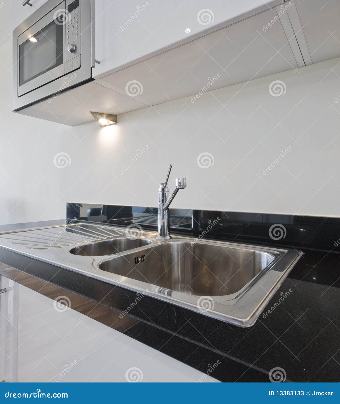 Kitchen sink stock image. Image of cupboard, residence - 13383133