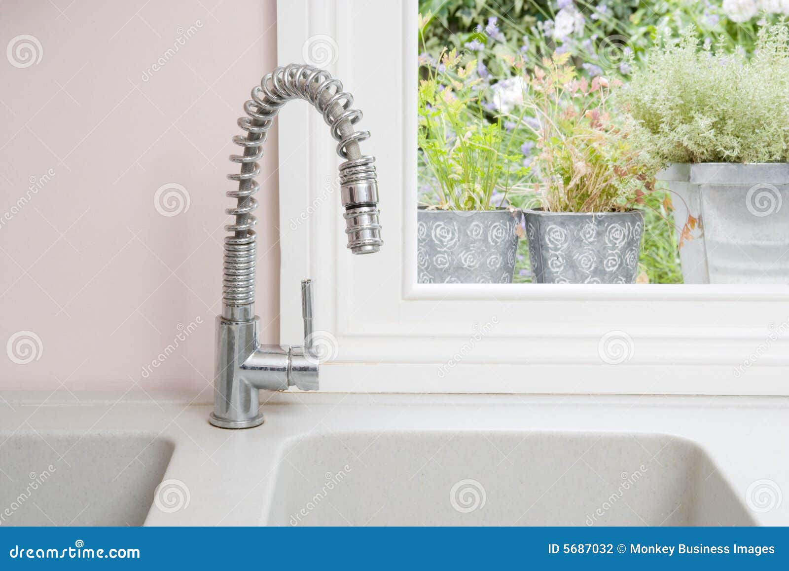 Kitchen sink stock photo. Image of interiors, indoors - 5687032