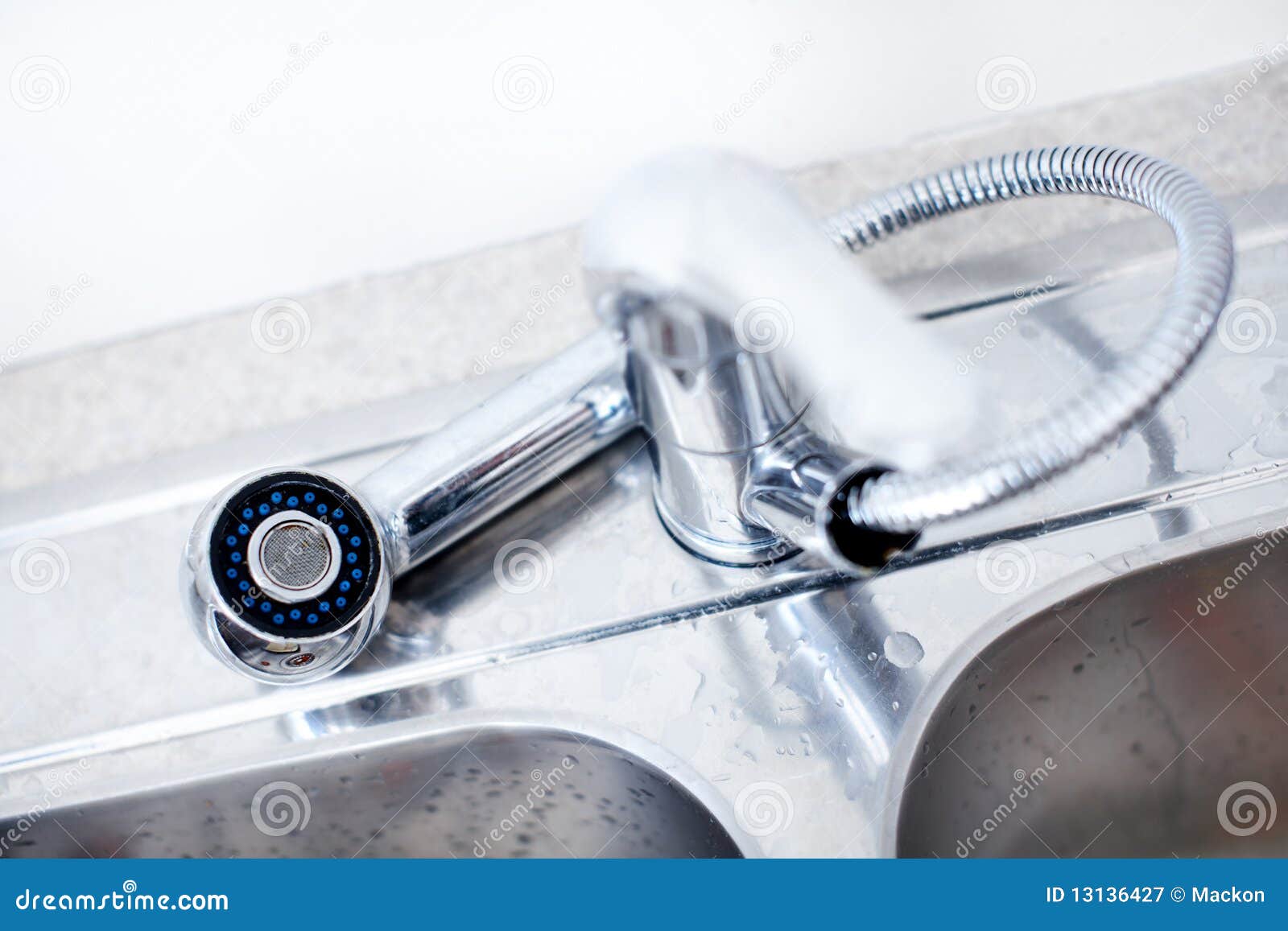 Kitchen sink. Close up stock image. Image of white, fixture - 13136427