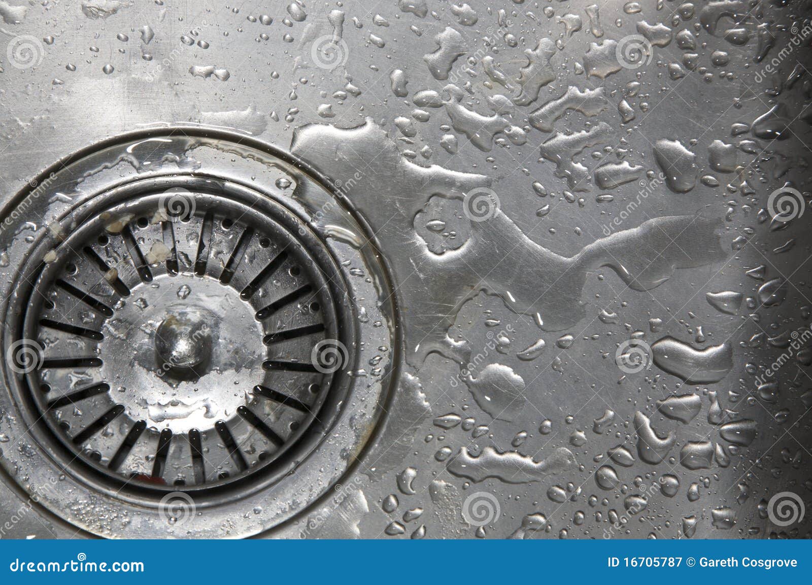Kitchen Sink Close-up stock image. Image of water, plug - 16705787