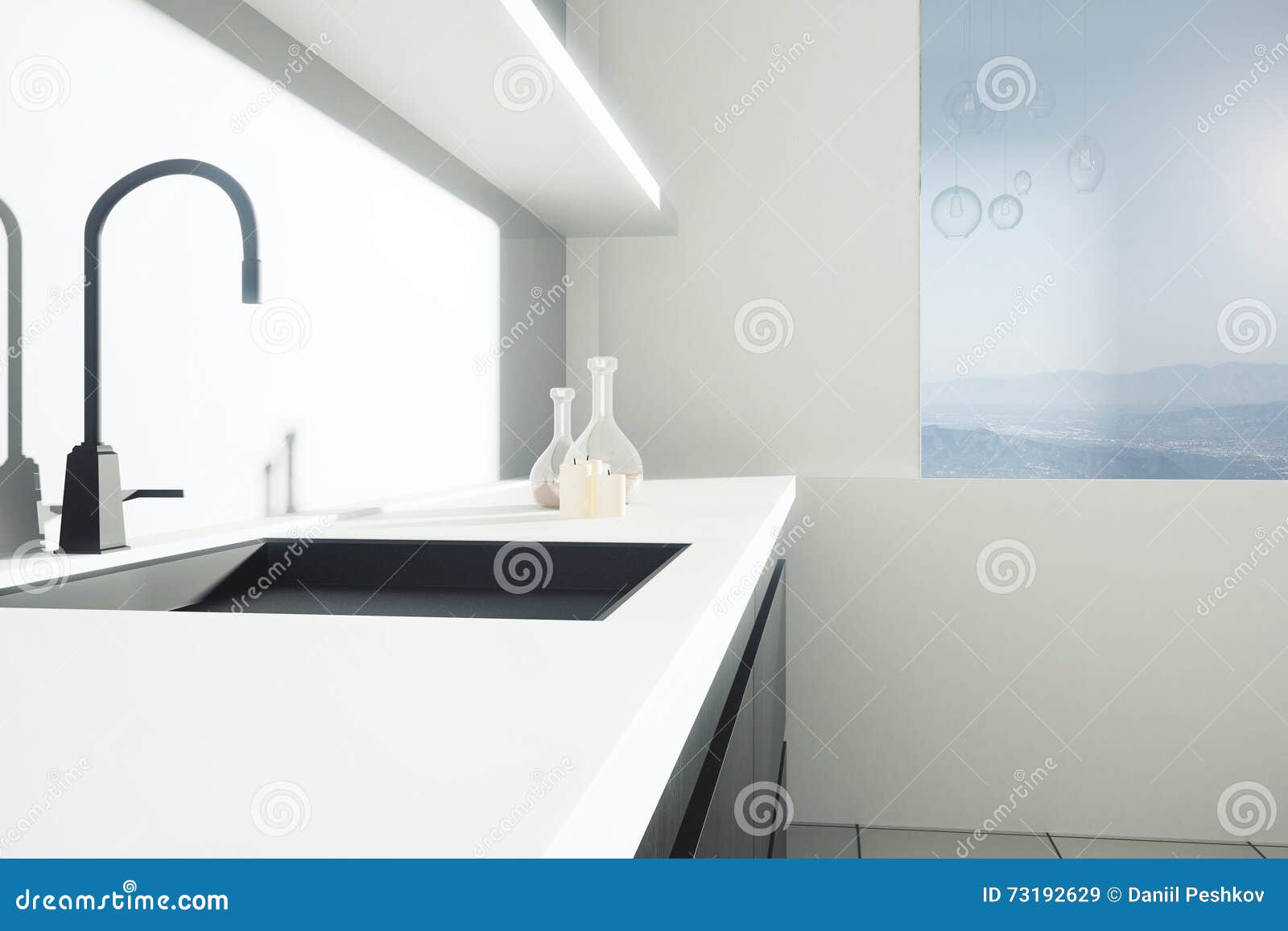 Kitchen sink closeup stock illustration. Illustration of real - 73192629