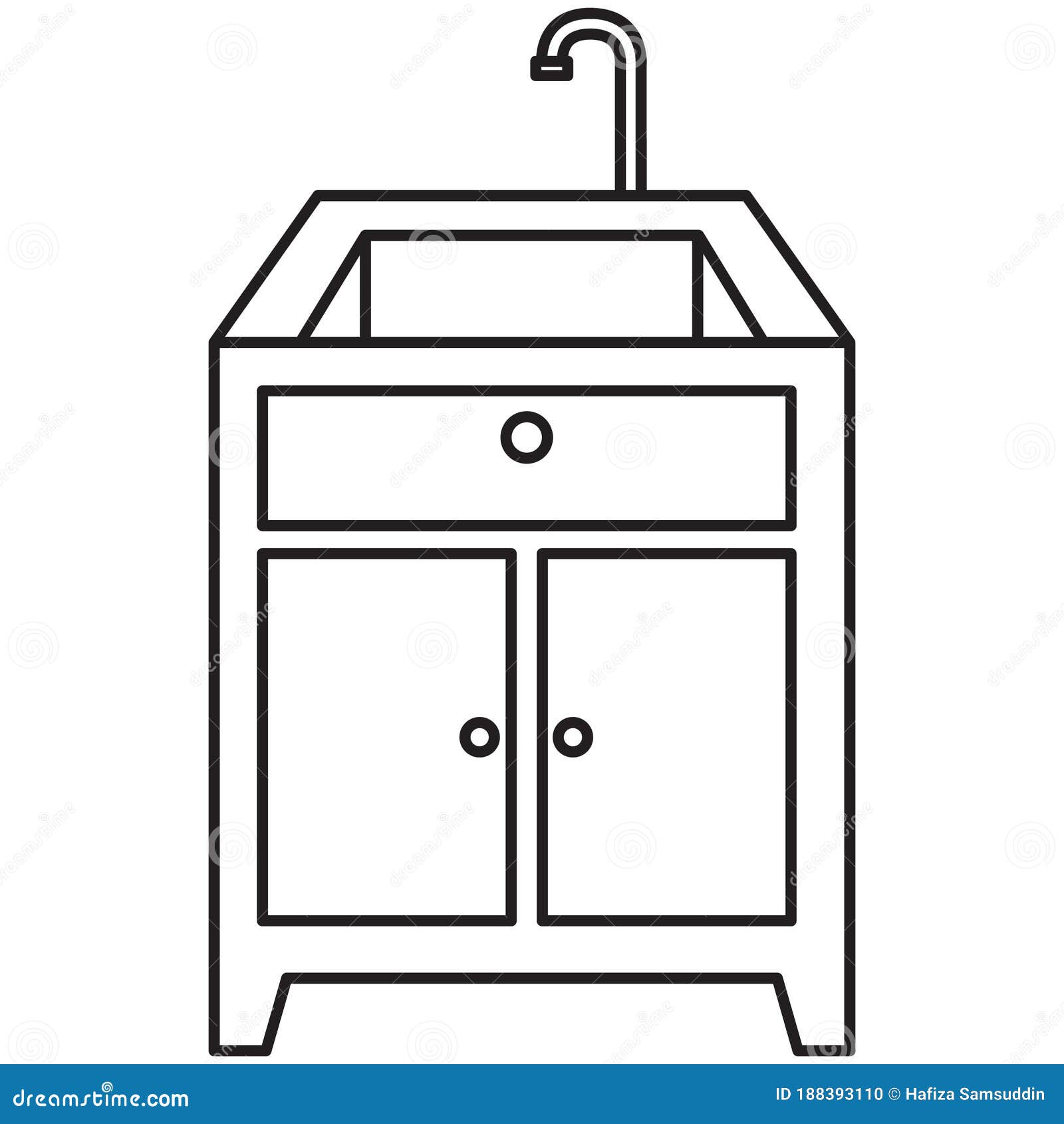 Kitchen Sink and Counter Top. Vector Illustration Decorative Design ...