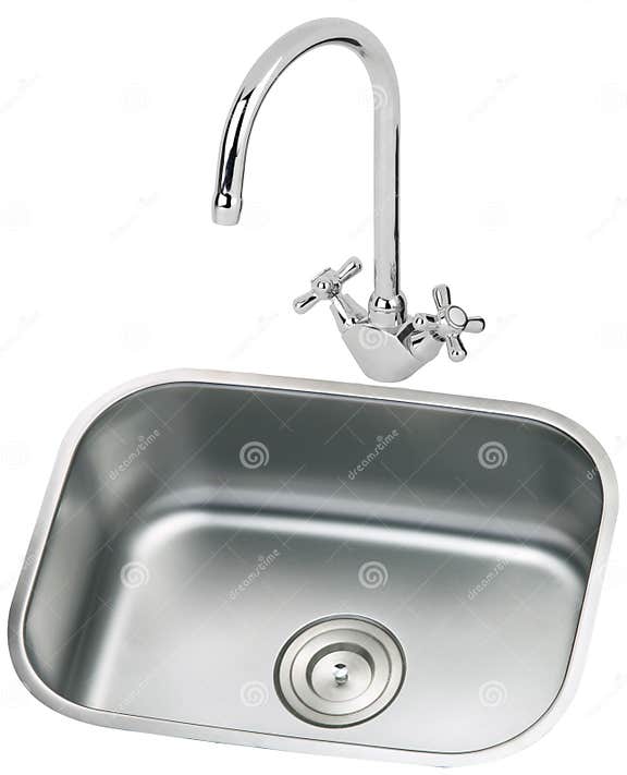 Kitchen sink and faucet stock image. Image of household - 13297315