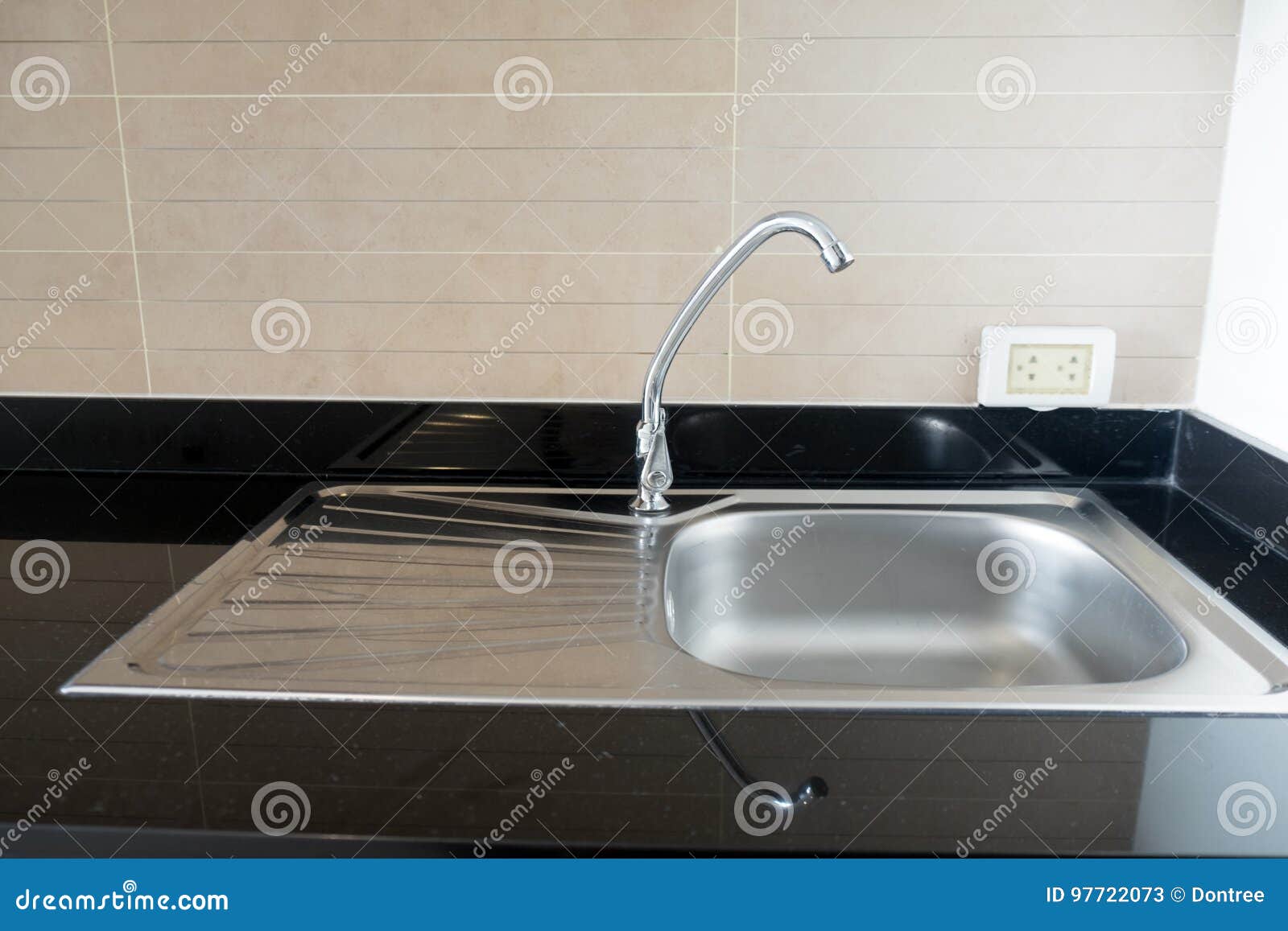 Kitchen sink stock image. Image of sink, slab, stone - 97722073