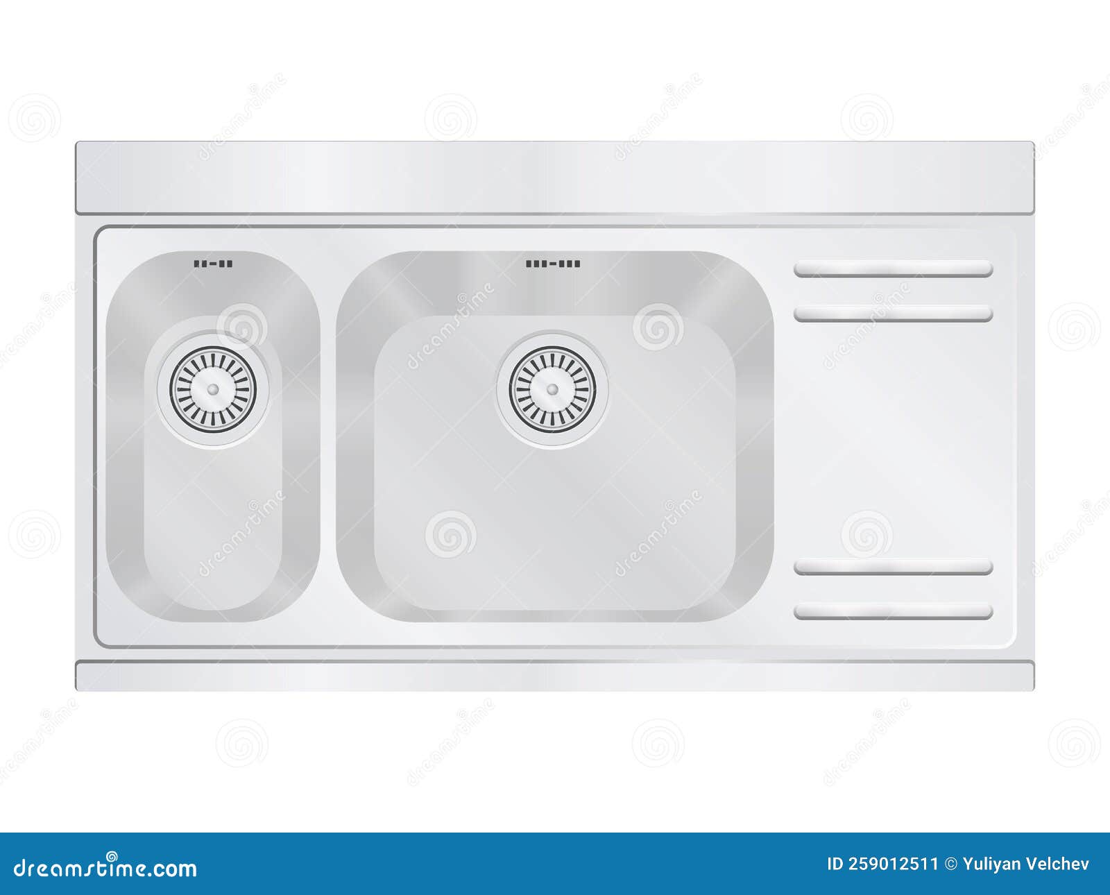 Kitchen sink stock vector. Illustration of kitchen, metallic - 259012511