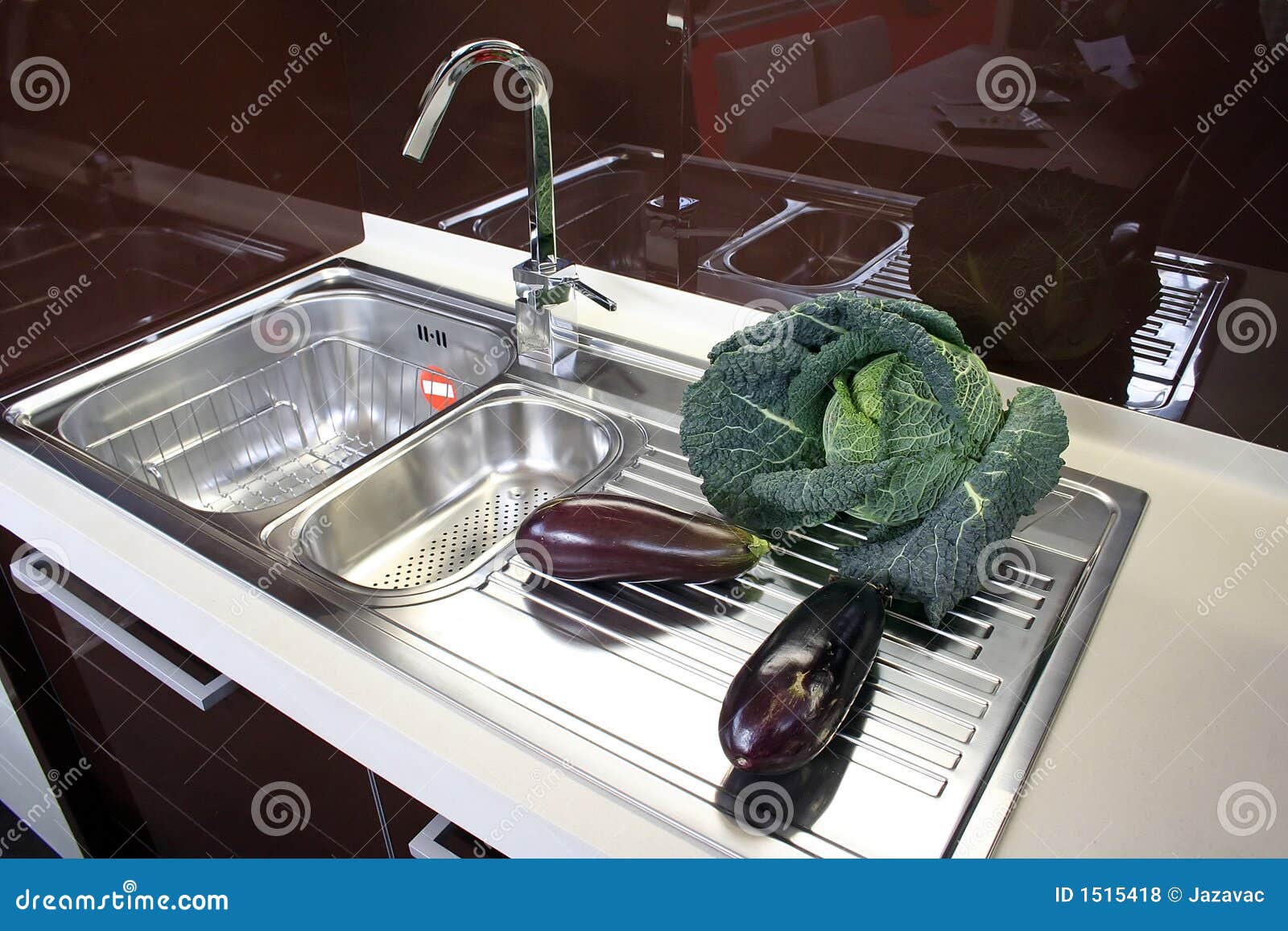 Kitchen sinks stock photo. Image of fresh, household, foodstuff - 1515418