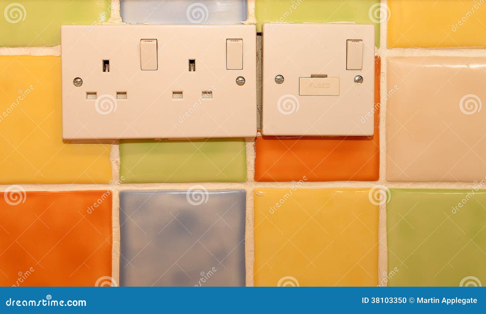 Kitchen sockets stock photo. Image of tiling, sockets - 38103350