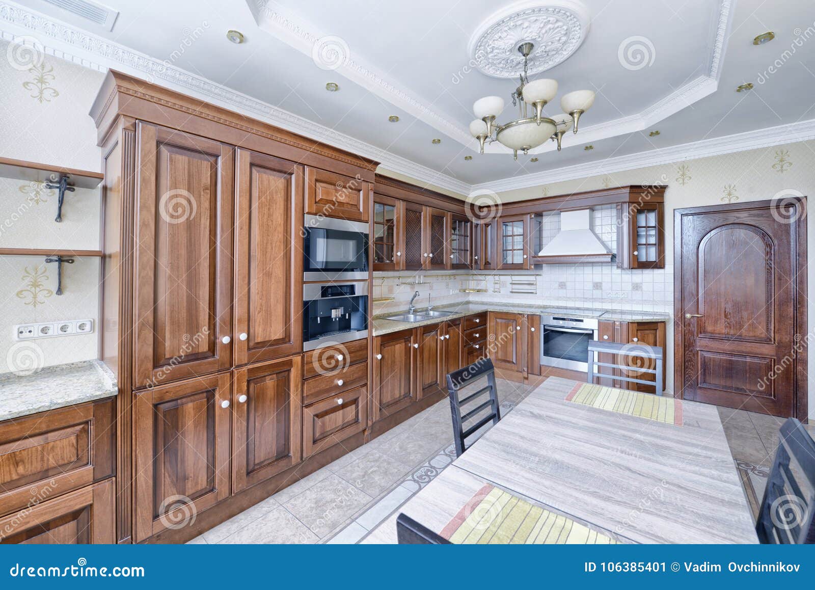 The Interior of the Kitchen. Stock Image - Image of property, luxury ...