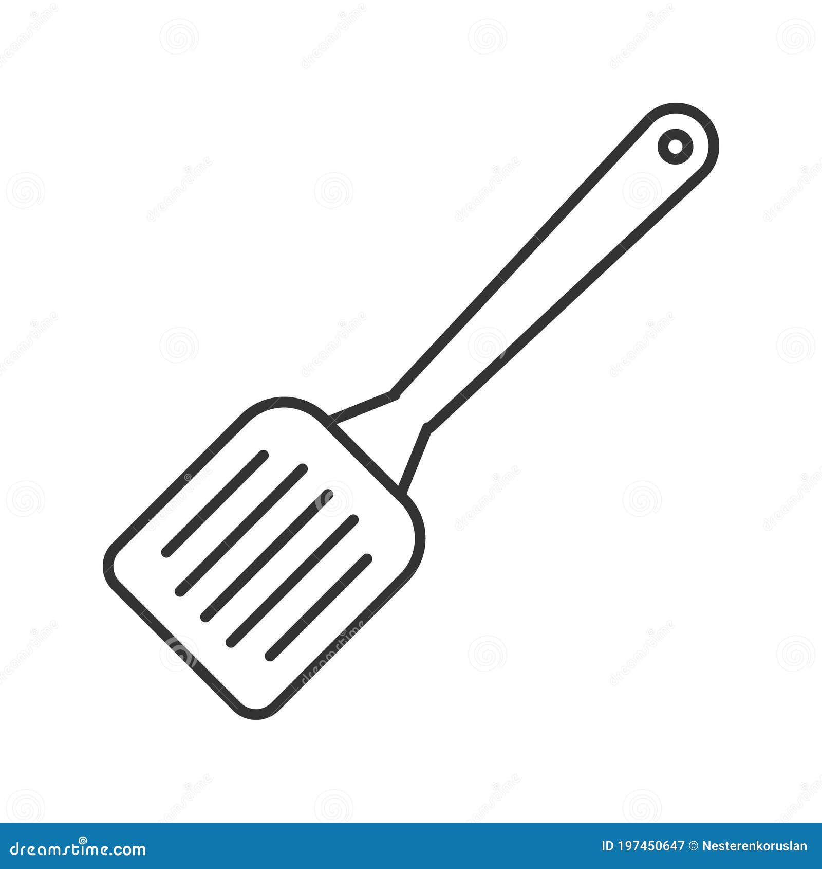 Kitchen Spatula Linear Icon Stock Vector - Illustration of outline ...