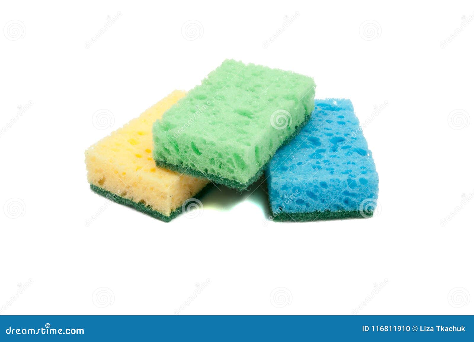 Kitchen Sponge for Dish Isolated Stock Photo - Image of white, isolated ...