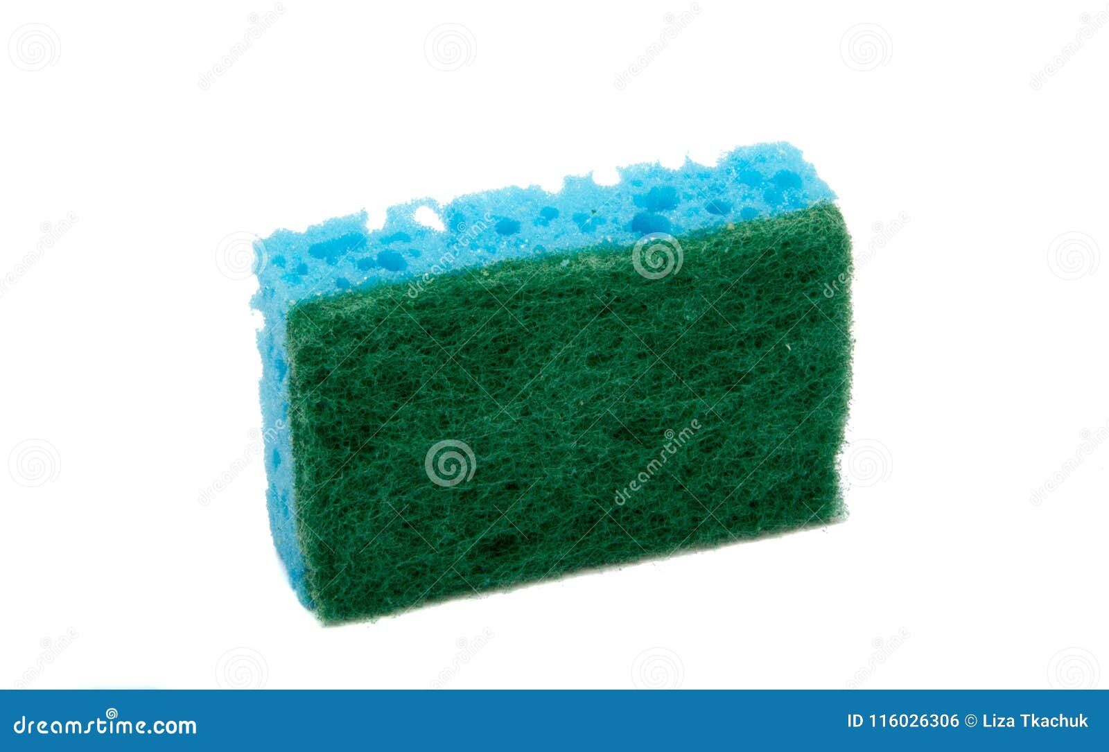 Kitchen Sponge for Dish Isolated Stock Photo - Image of equipment ...