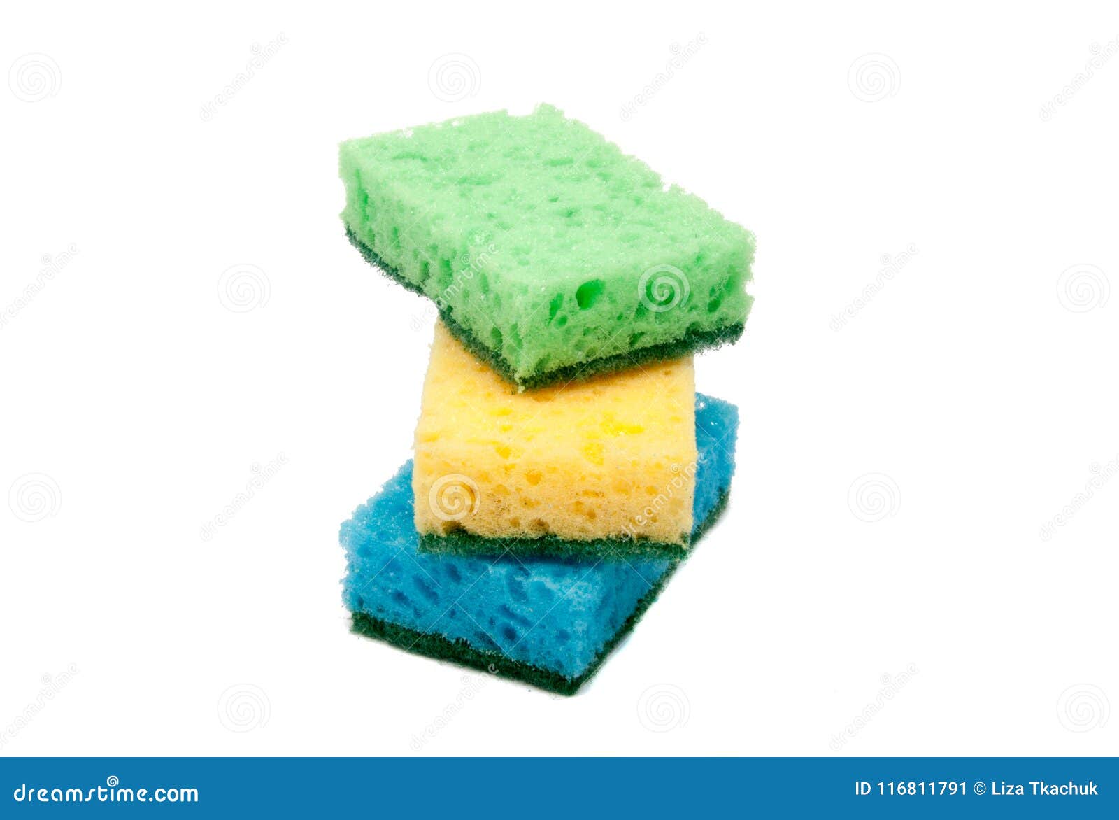 Kitchen Sponge for Dish Isolated Stock Image - Image of isolated, white ...
