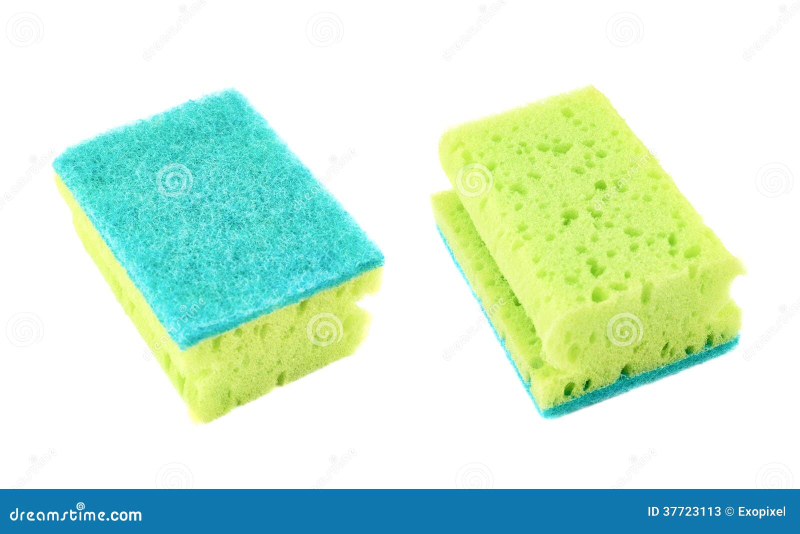 Kitchen Sponge Front and Back View Stock Image - Image of kitchen ...