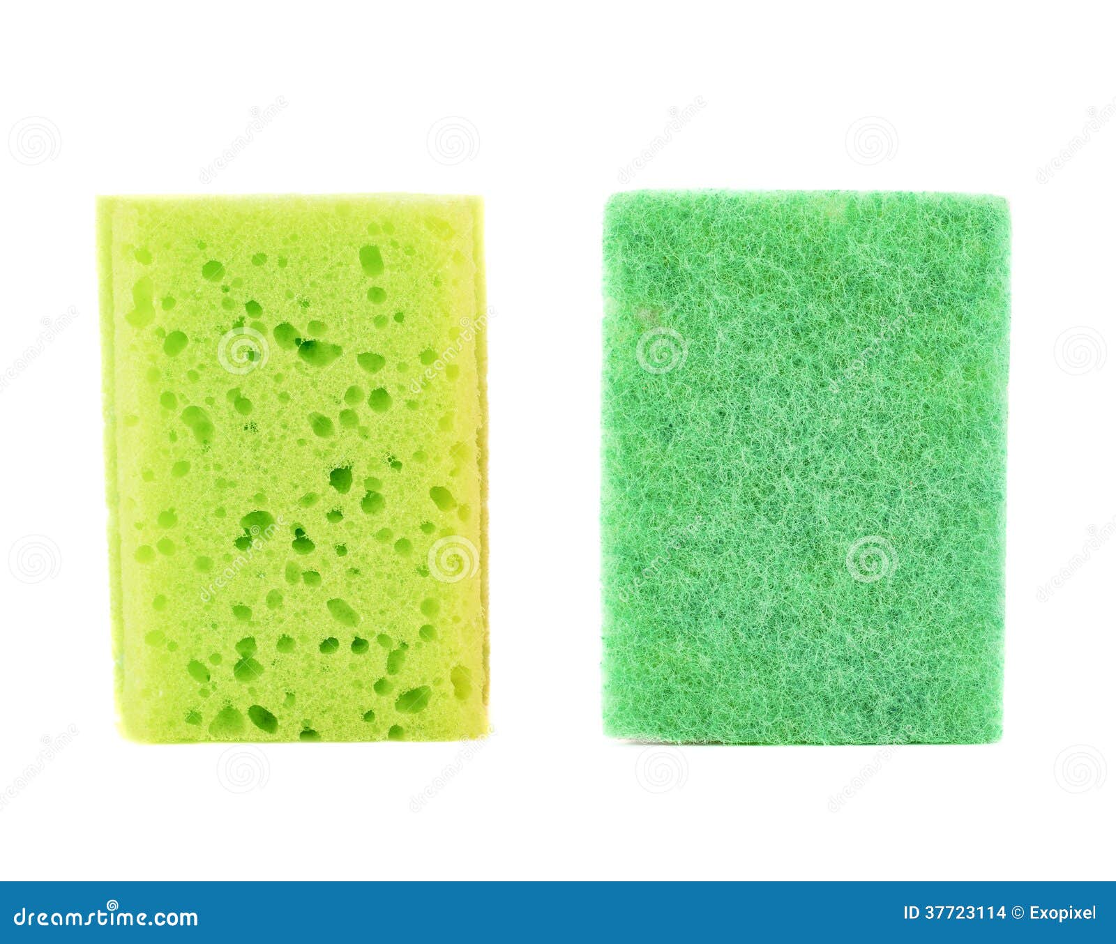 Kitchen Sponge Front and Back View Stock Photo - Image of green, object ...