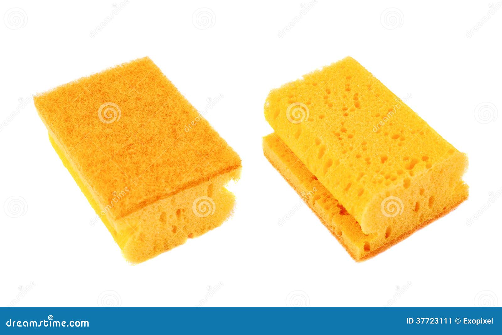 Kitchen Sponge Front and Back View Stock Image - Image of background ...
