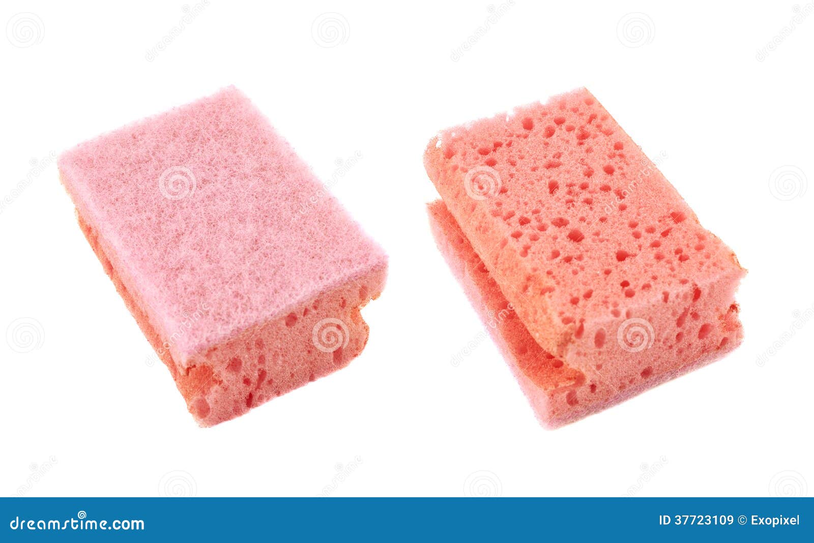 Kitchen Sponge Front and Back View Stock Image - Image of isolated ...