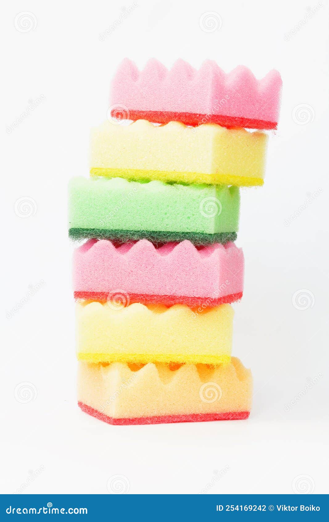Kitchen Sponges of Different Colors in a Stack Stock Photo - Image of ...