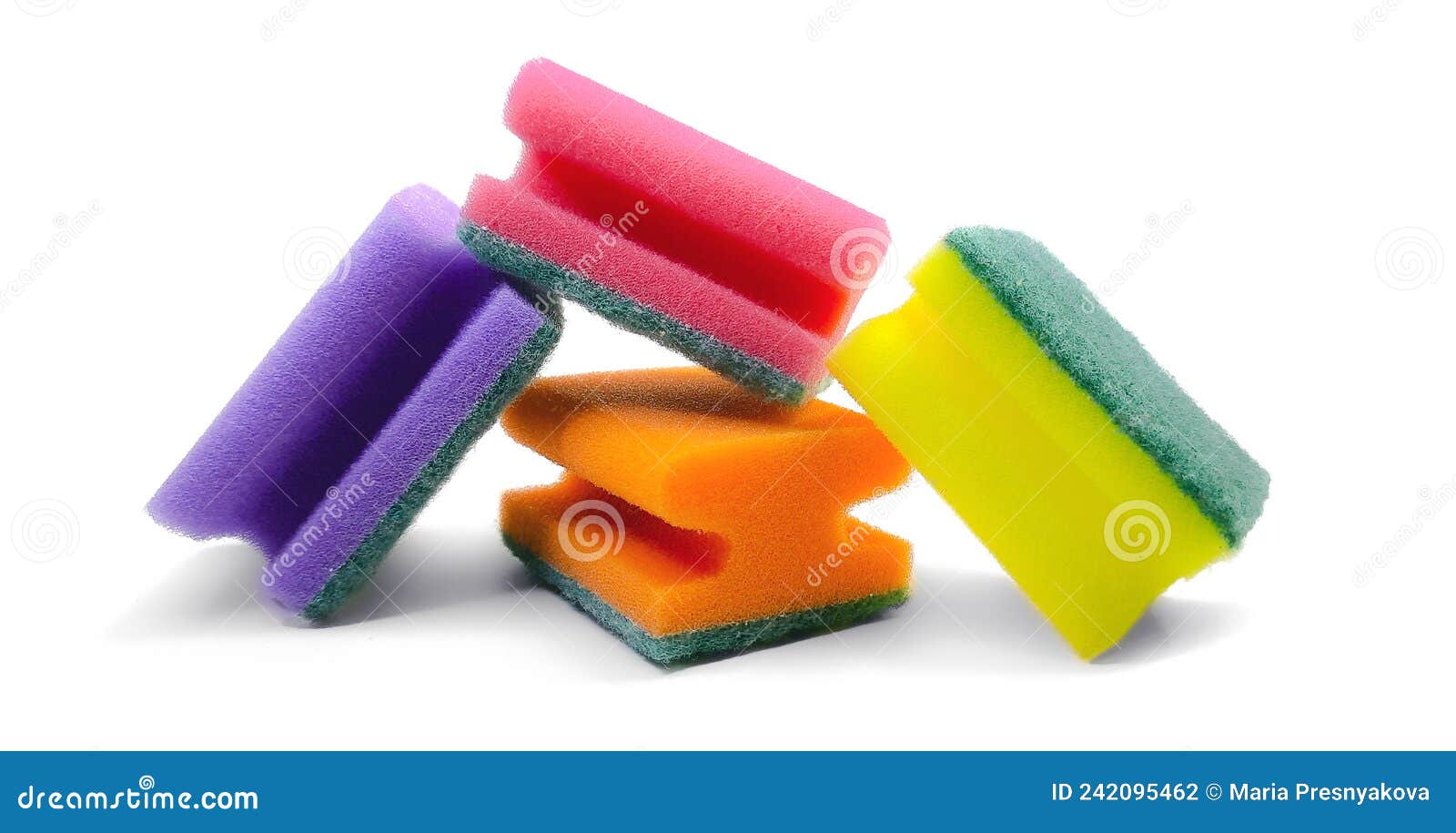 Kitchen Sponges Isolated on a White Background Stock Photo - Image of ...