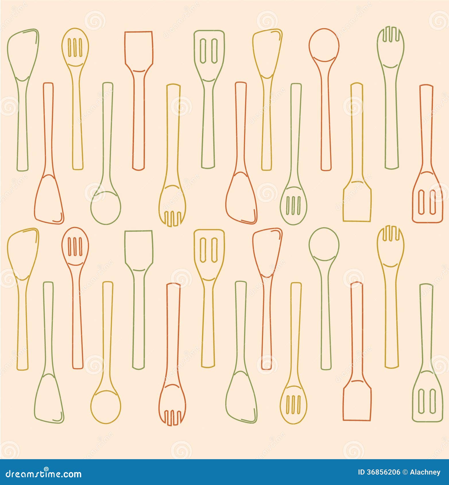 Kitchen Spoons Background Illustration Vector Stock Vector ...