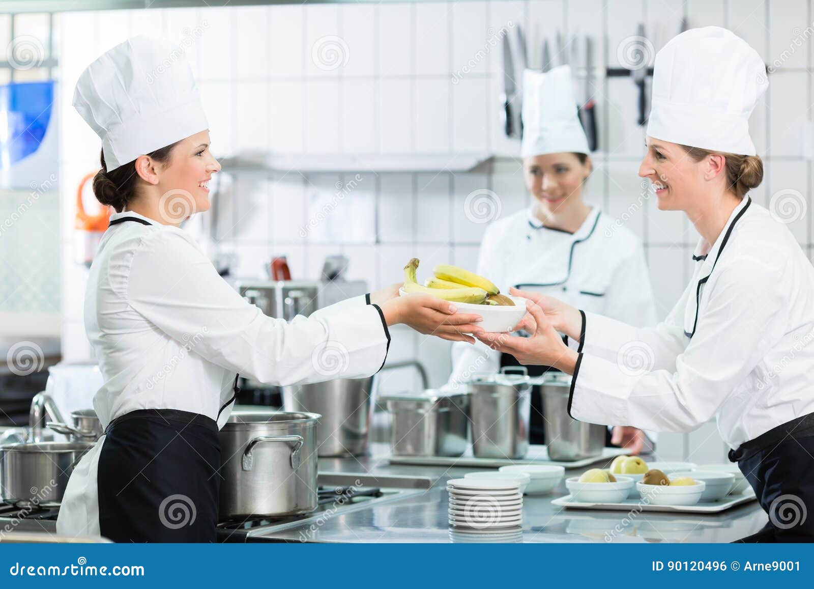 Kitchen Staff in Canteen Preparing Dishes Stock Photo - Image of labour ...
