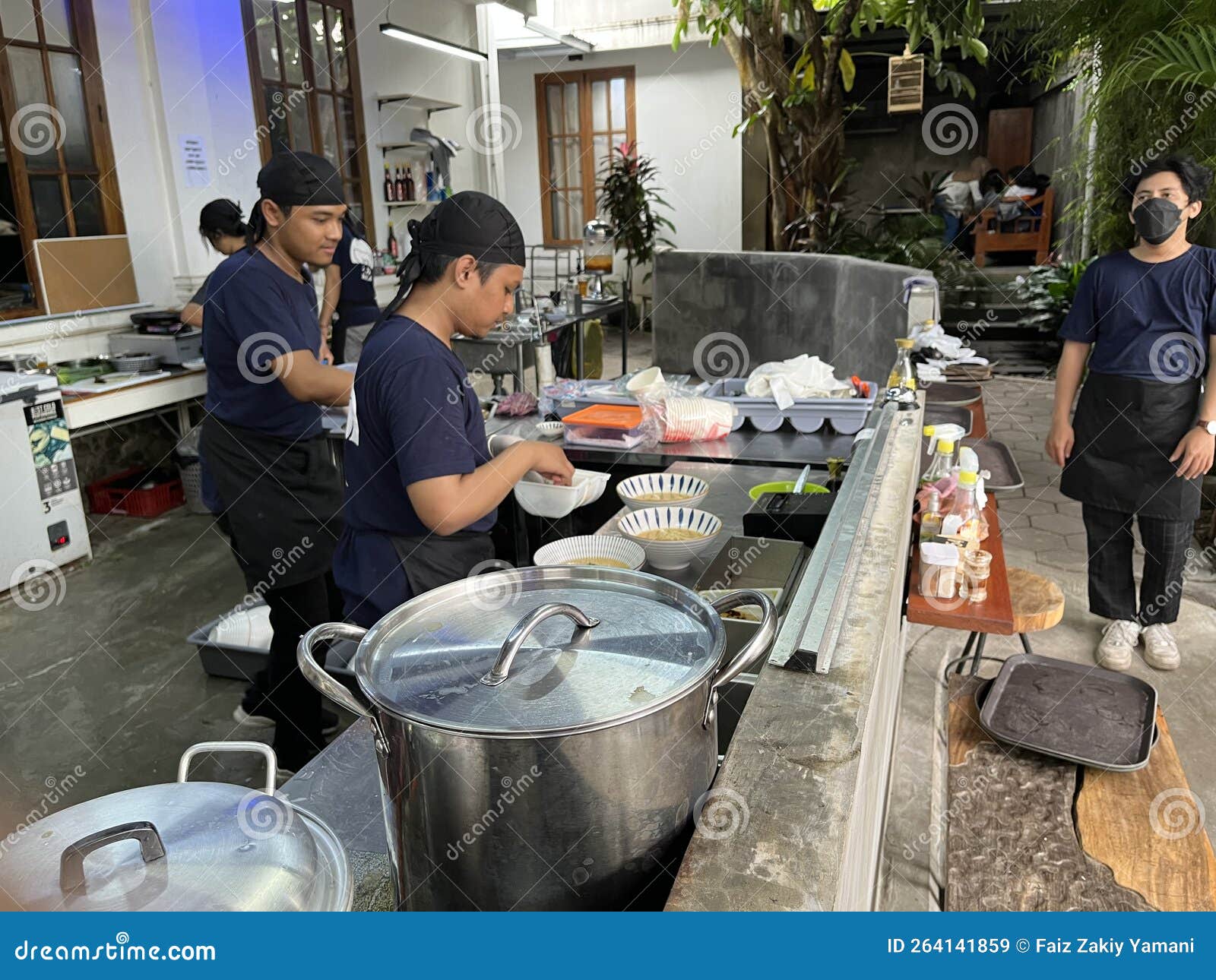 Kitchen Staff Preparing Traditional Japanese Ramen Editorial Stock ...