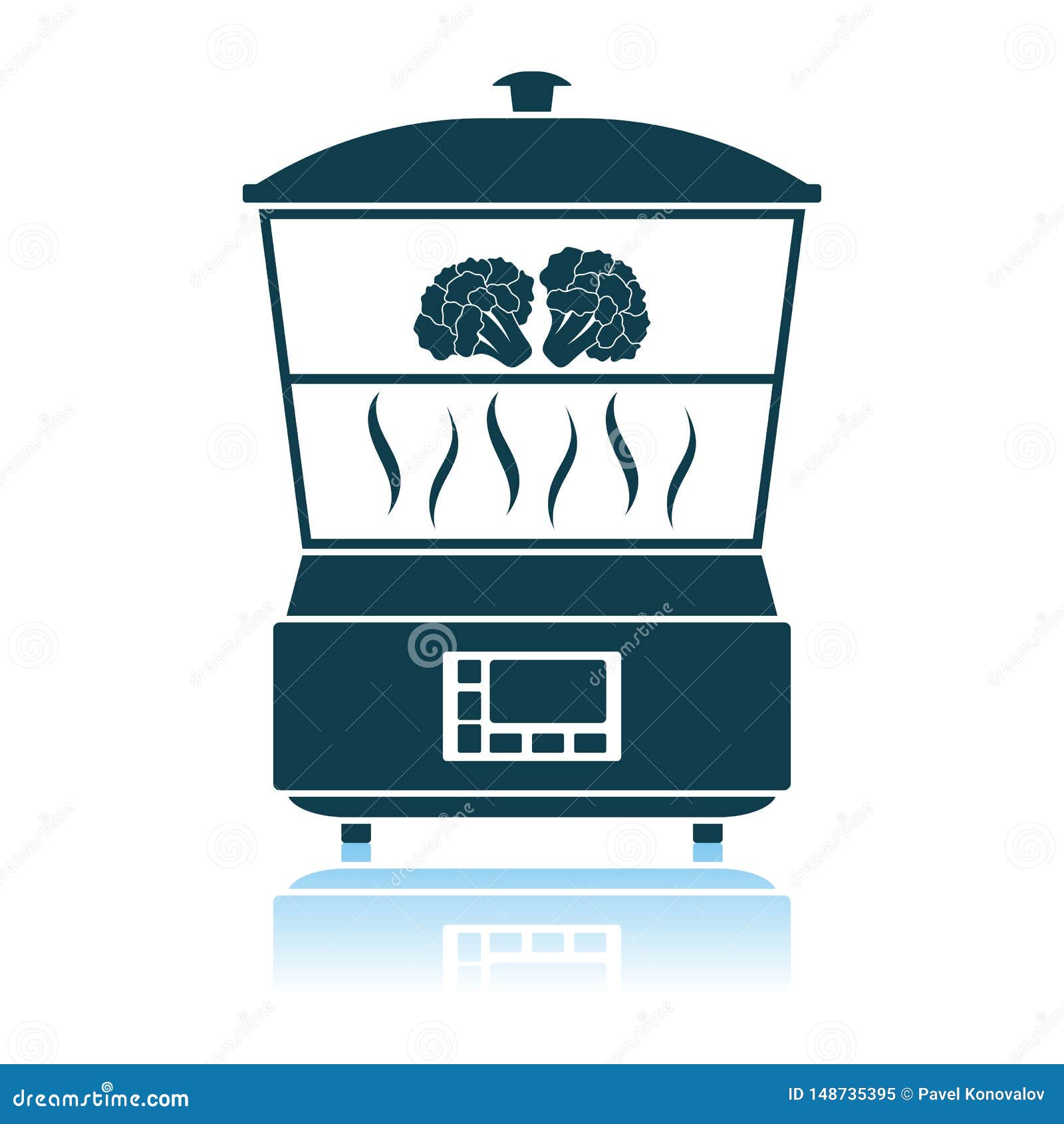Kitchen Steam Cooker Icon stock vector. Illustration of meal - 148735395
