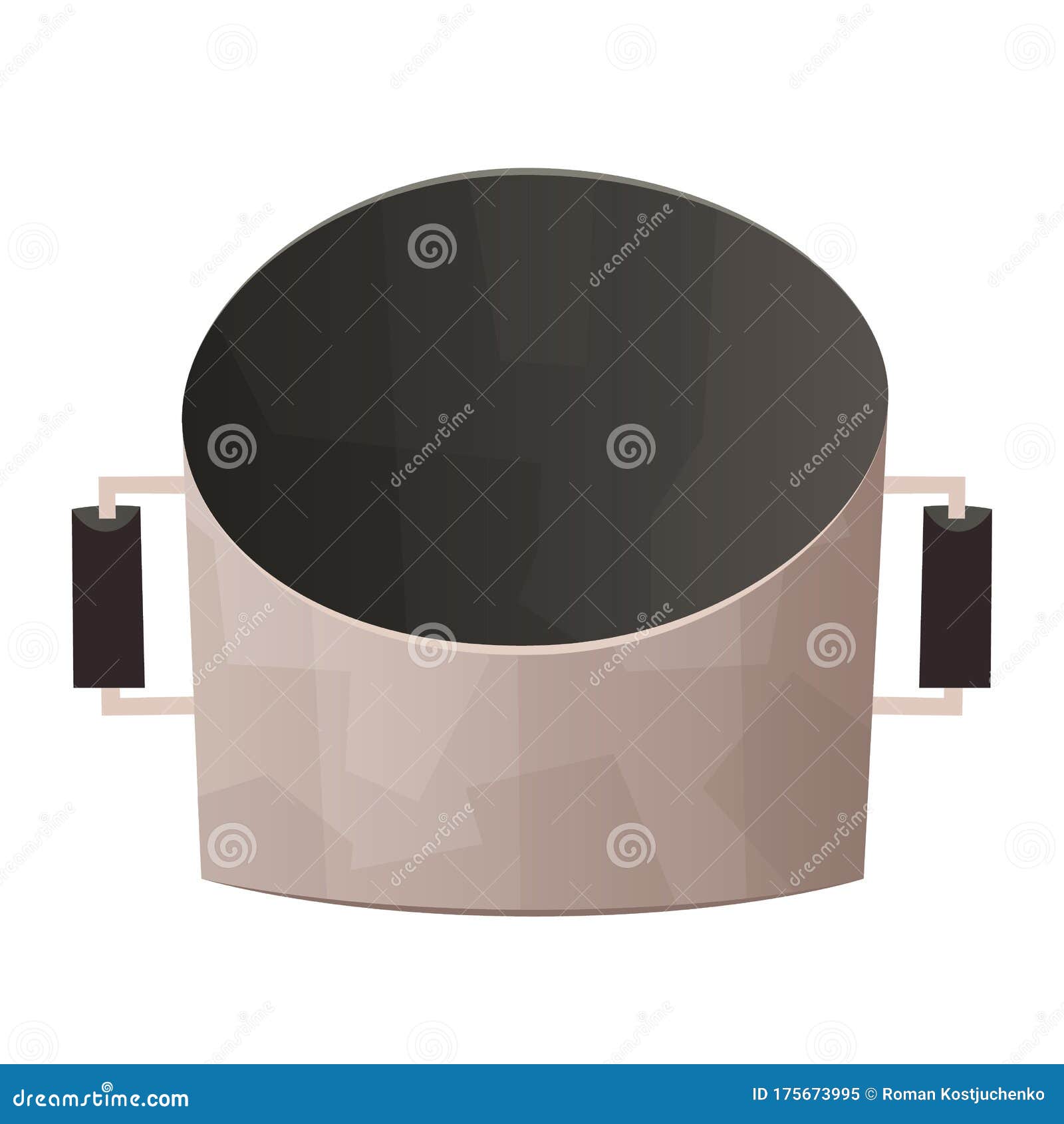 Kitchen Steel Pot Isolated on White Background Stock Vector ...